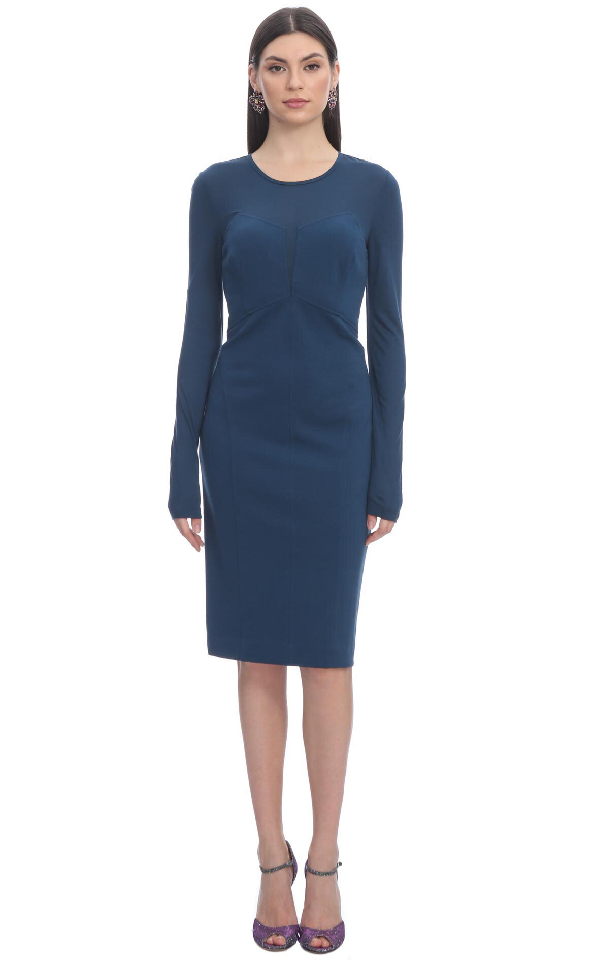 DKNY-DKNY Mavi Elbise