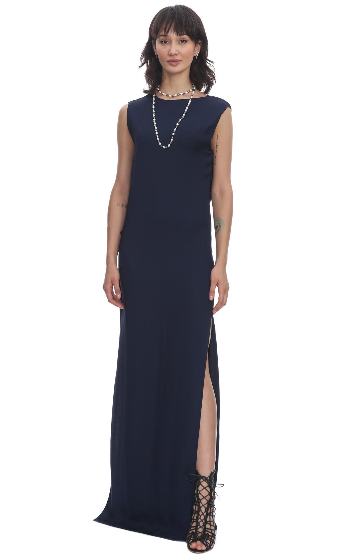 Lanvin-Lanvin Lacivert Elbise