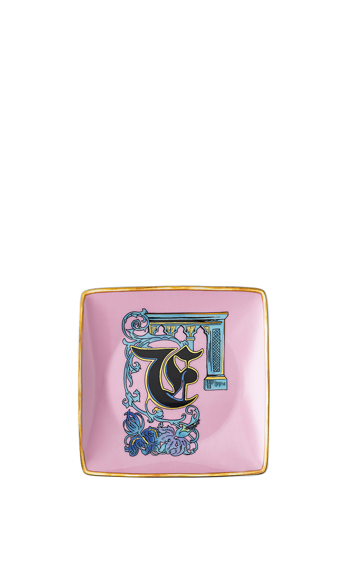 Versace-Alphabet F Harfli Kare Dekoratif Tabak 12 cm Versace-Alphabet F Harfli Kare Dekoratif Tabak 12 cm