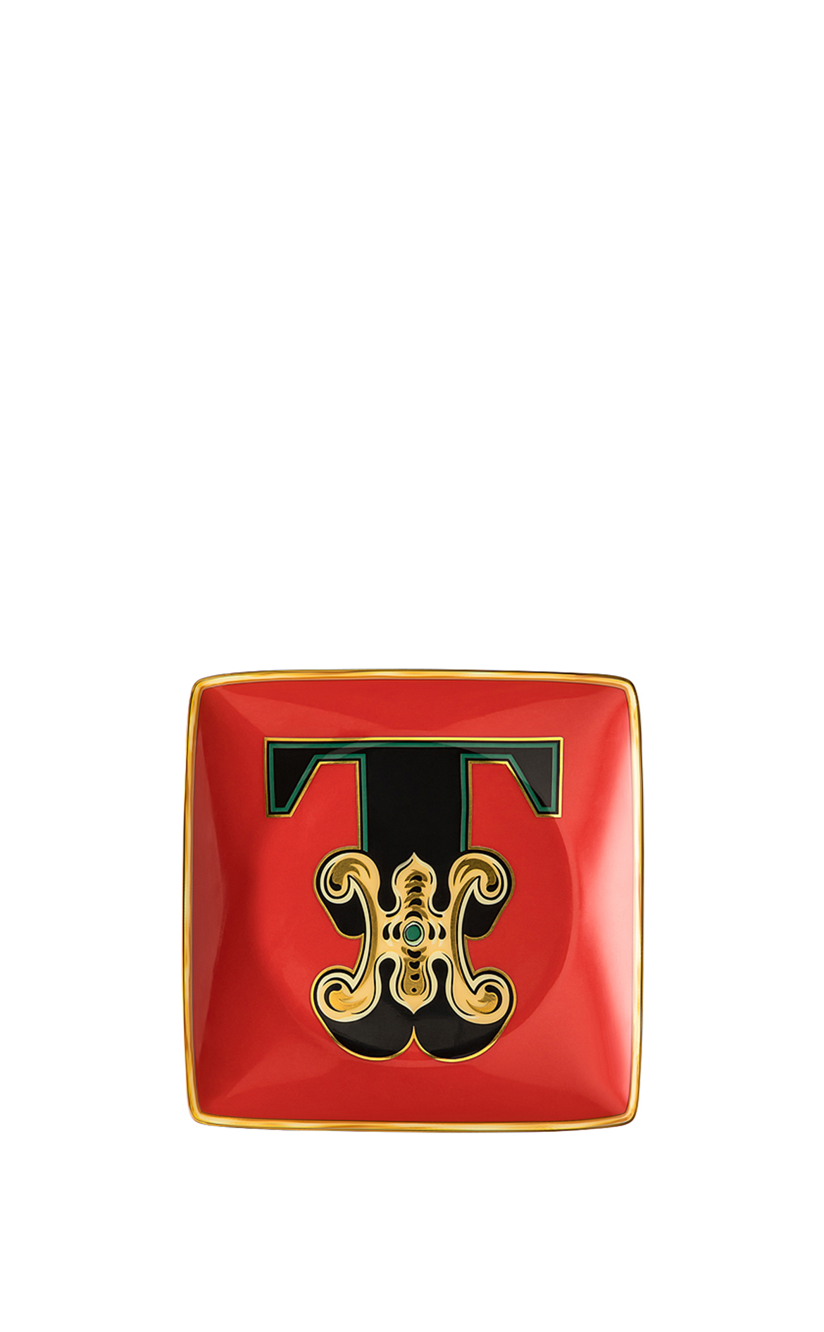 Versace-Alphabet T Harfli Kare Dekoratif Tabak 12 cm Versace-Alphabet T Harfli Kare Dekoratif Tabak 12 cm