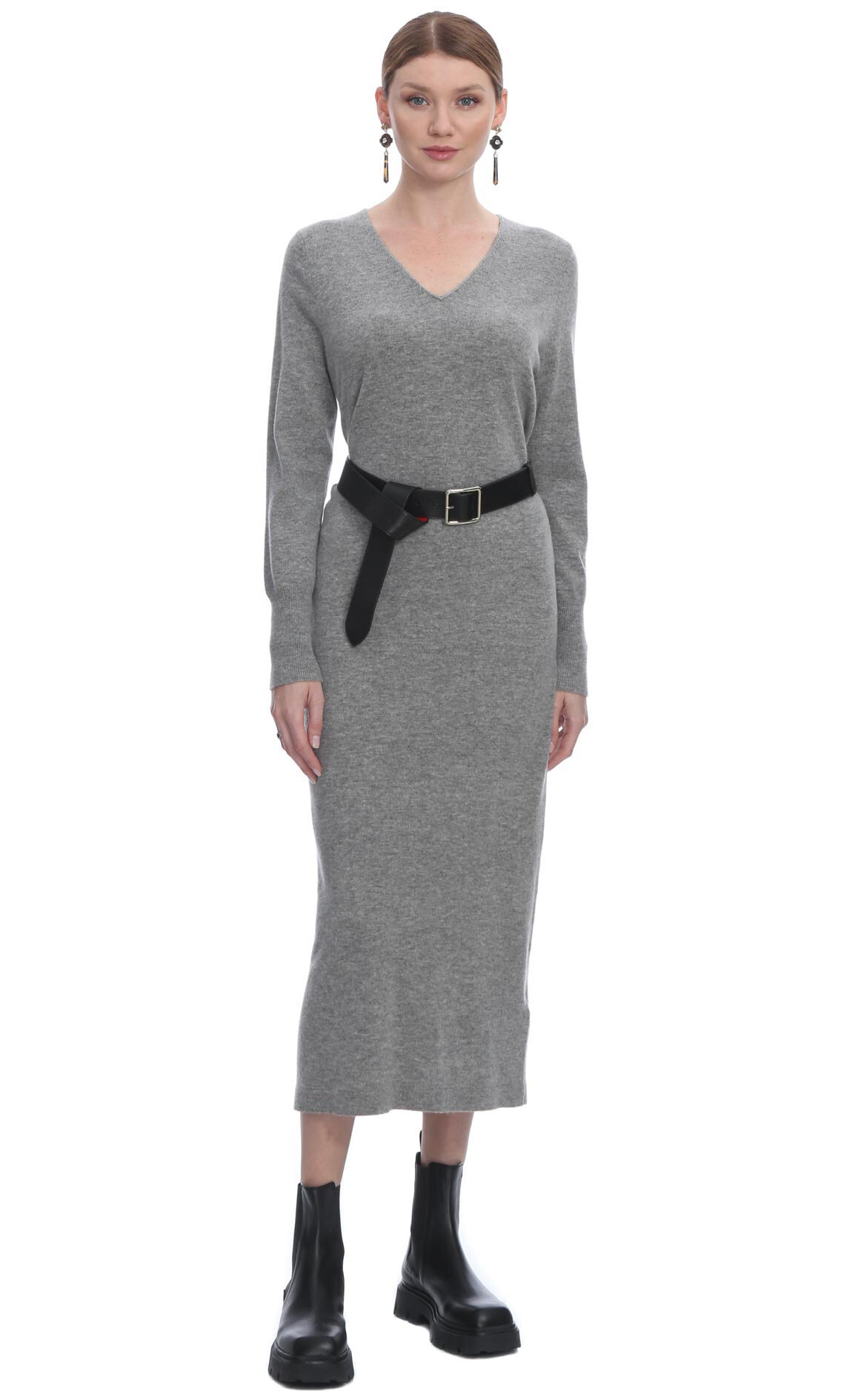 Allude-Allude Gri Elbise