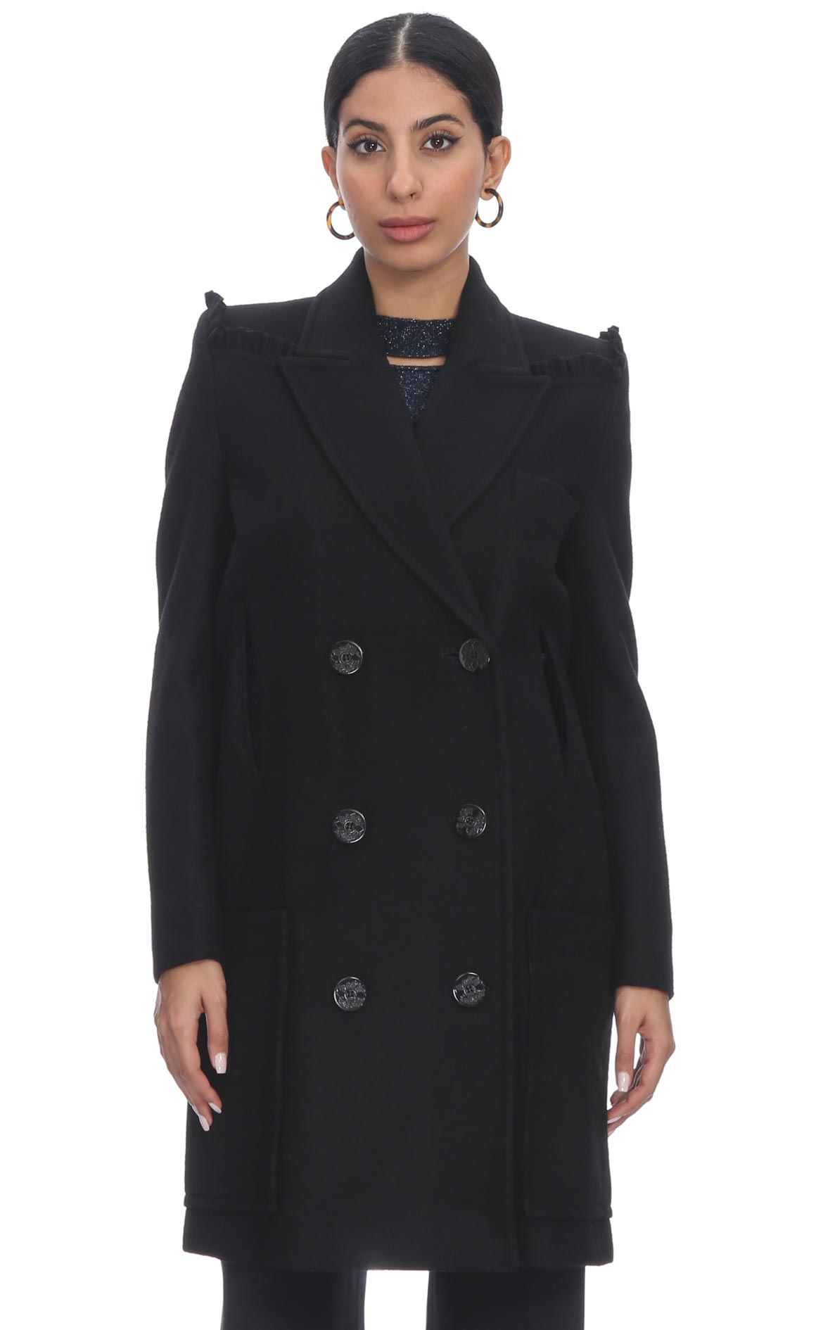 Preen Kadın Siyah Panço PRN051-BLACK - Brandroom