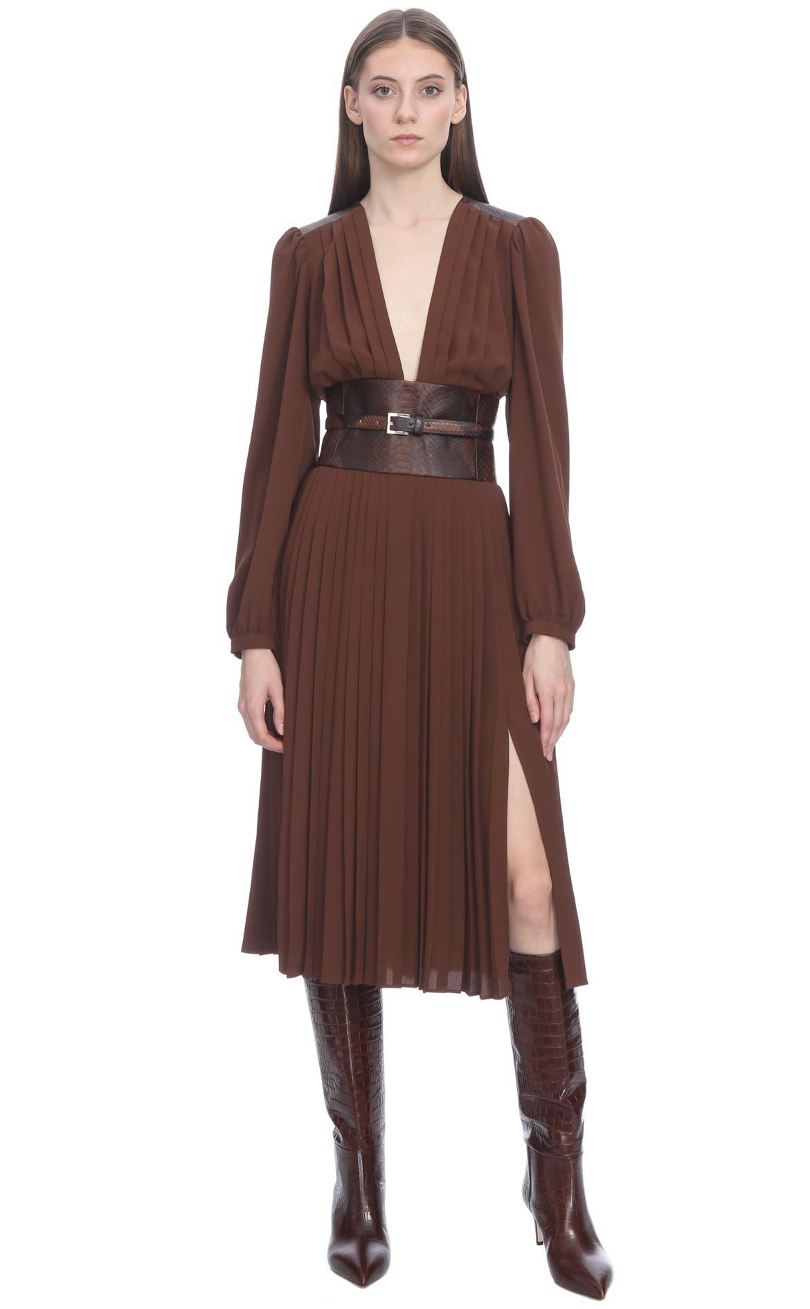 Michael Kors Collection-Michael Kors Kahverengi Elbise Michael Kors Collection-Michael Kors Kahverengi Elbise