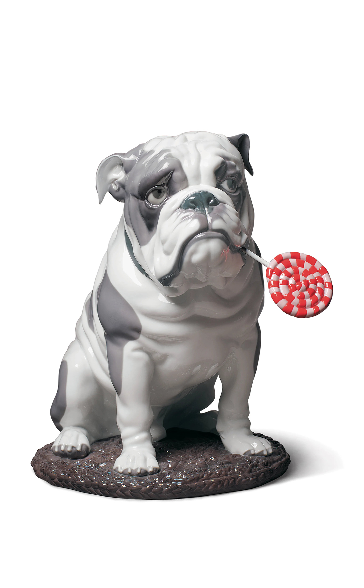 Lladro-Lolipoplu Bulldog Heykel Lladro-Lolipoplu Bulldog Heykel