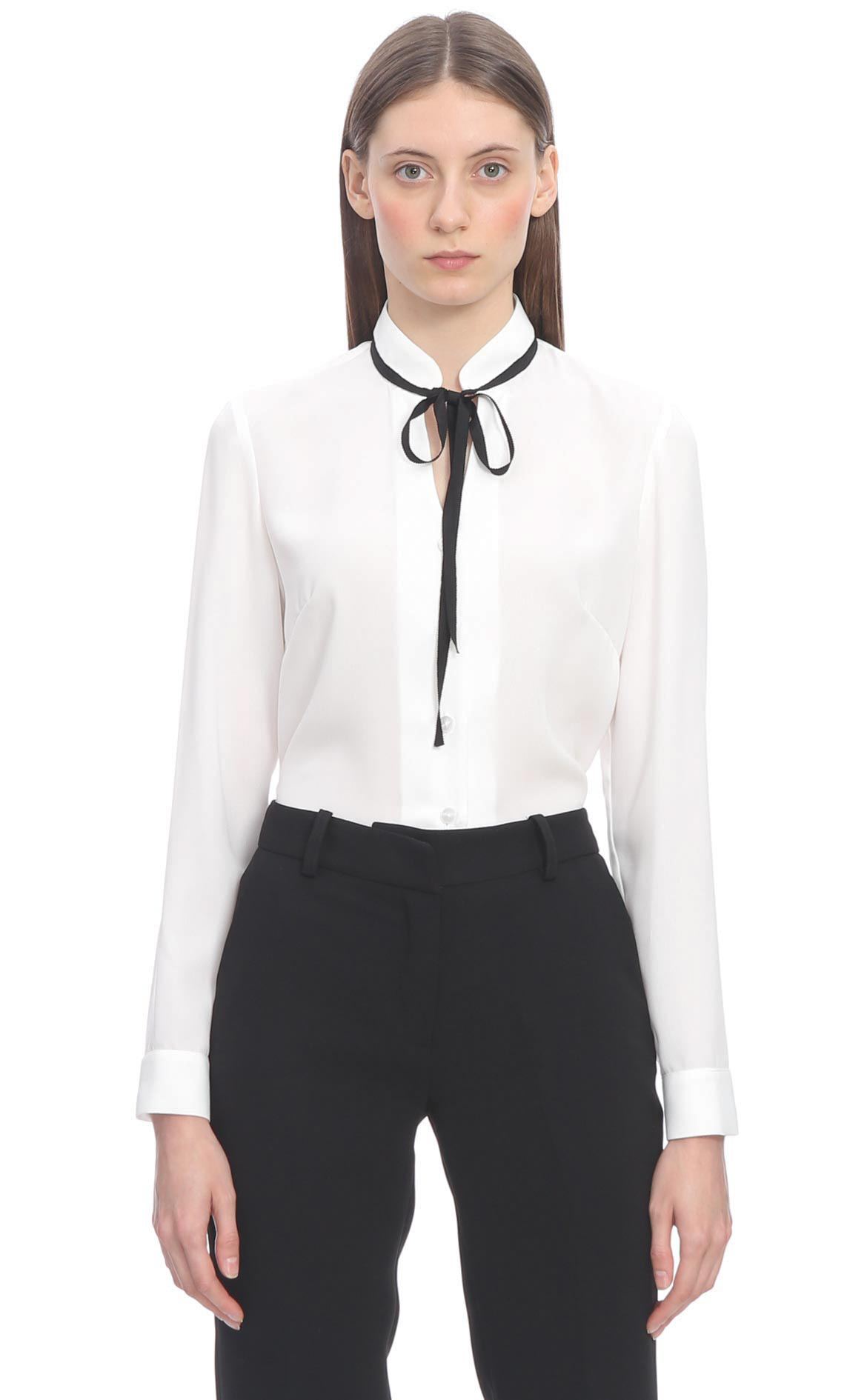 Cara Lotti Kadın Beyaz Gömlek CLT7329CH2-WHITE - Brandroom