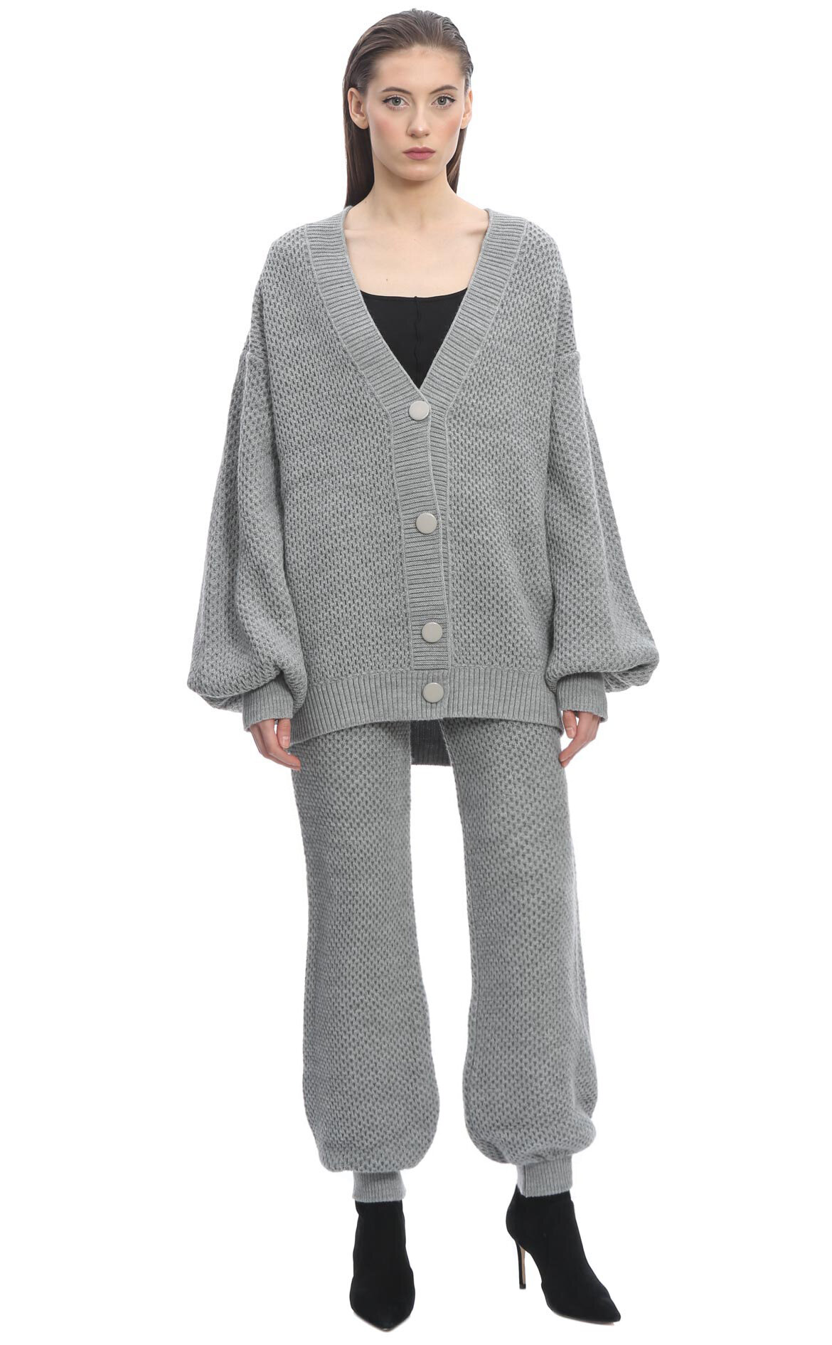 Aeedam-Aeedam Gri Triko Takım