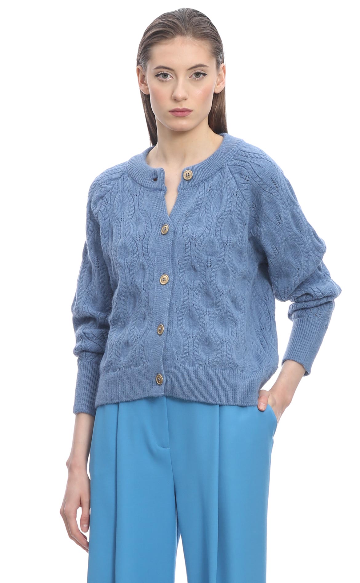 Aeedam-Aeedam Taba Triko Hırka Aeedam-Aeedam Taba Triko Hırka