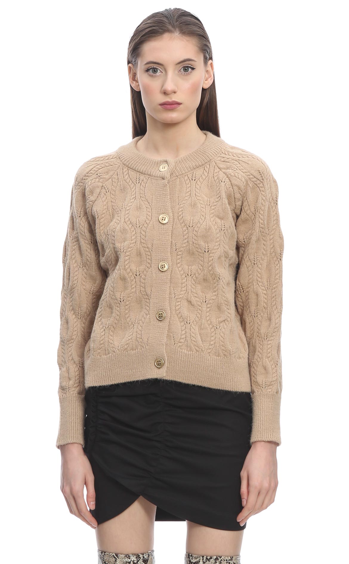 Aeedam-Aeedam Taba Triko Hırka Aeedam-Aeedam Taba Triko Hırka