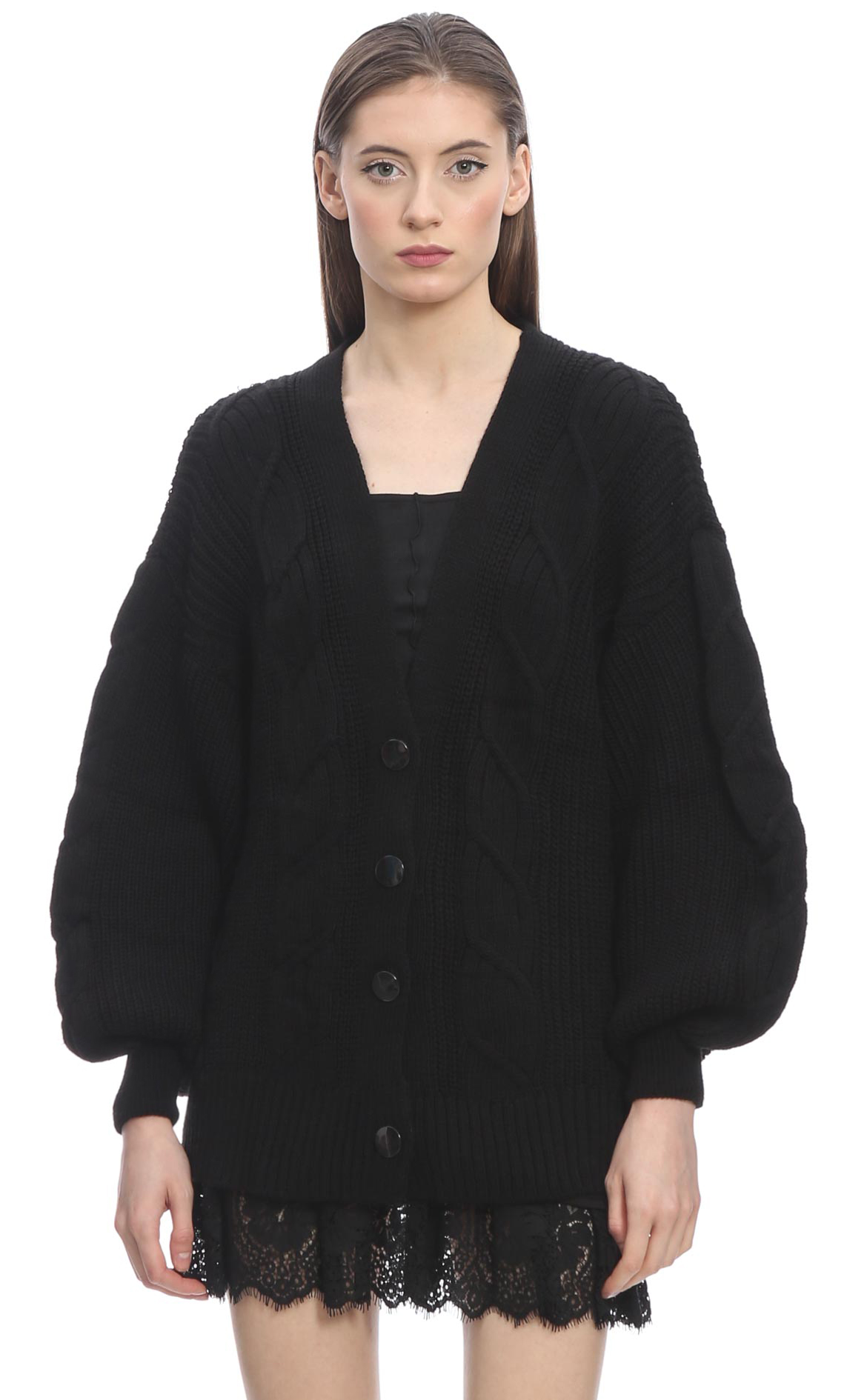 Aeedam-Aeedam Siyah Triko Hırka