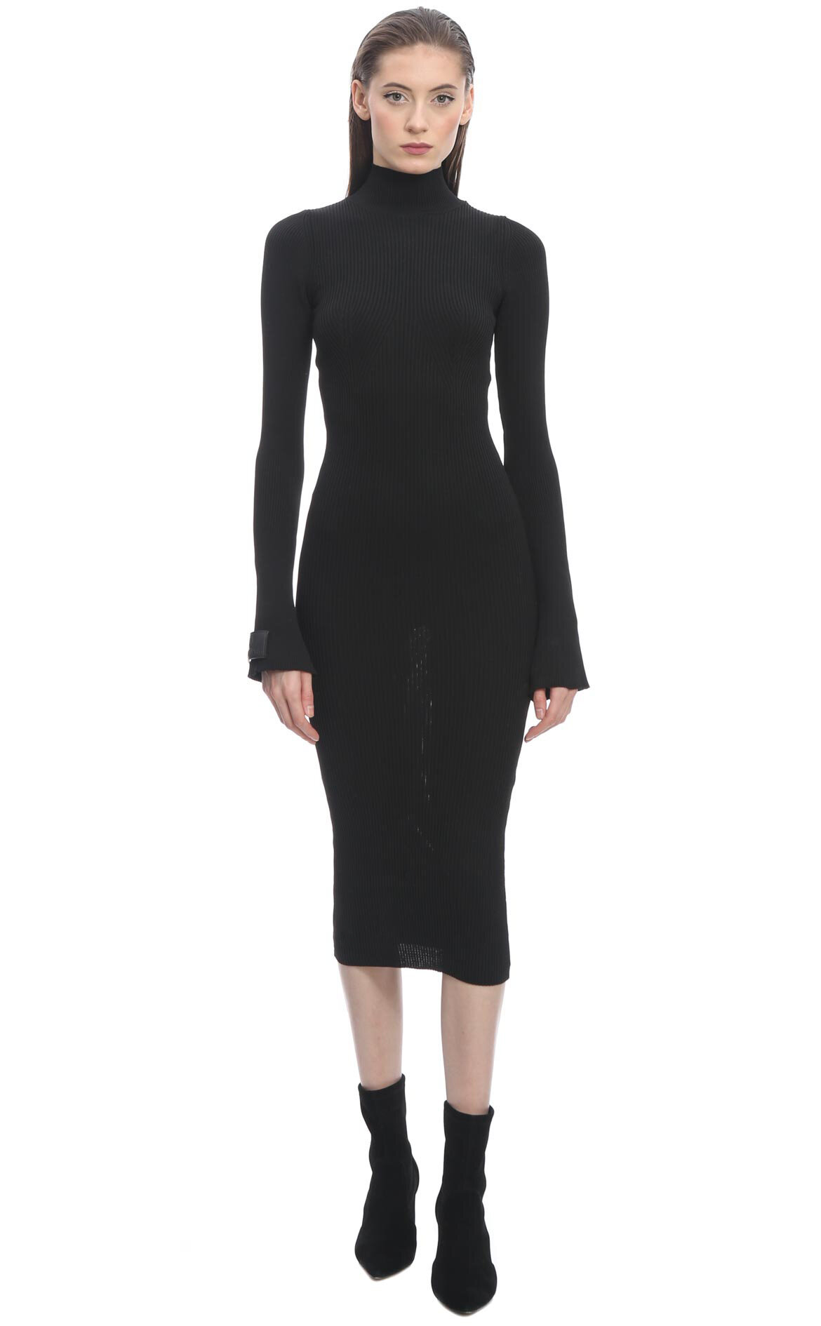 Aeedam-Aeedam Siyah Triko Elbise