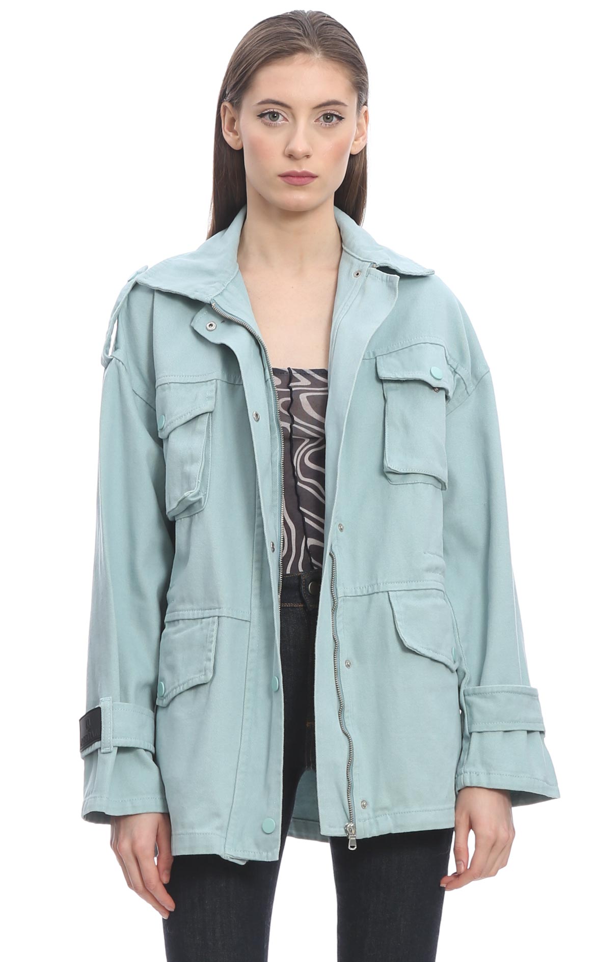 Aeedam-Aeedam Mavi Denim Ceket