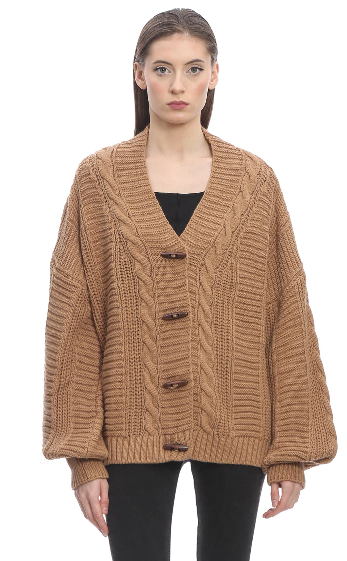 Aeedam-Aeedam Taba Triko Hırka Aeedam-Aeedam Taba Triko Hırka