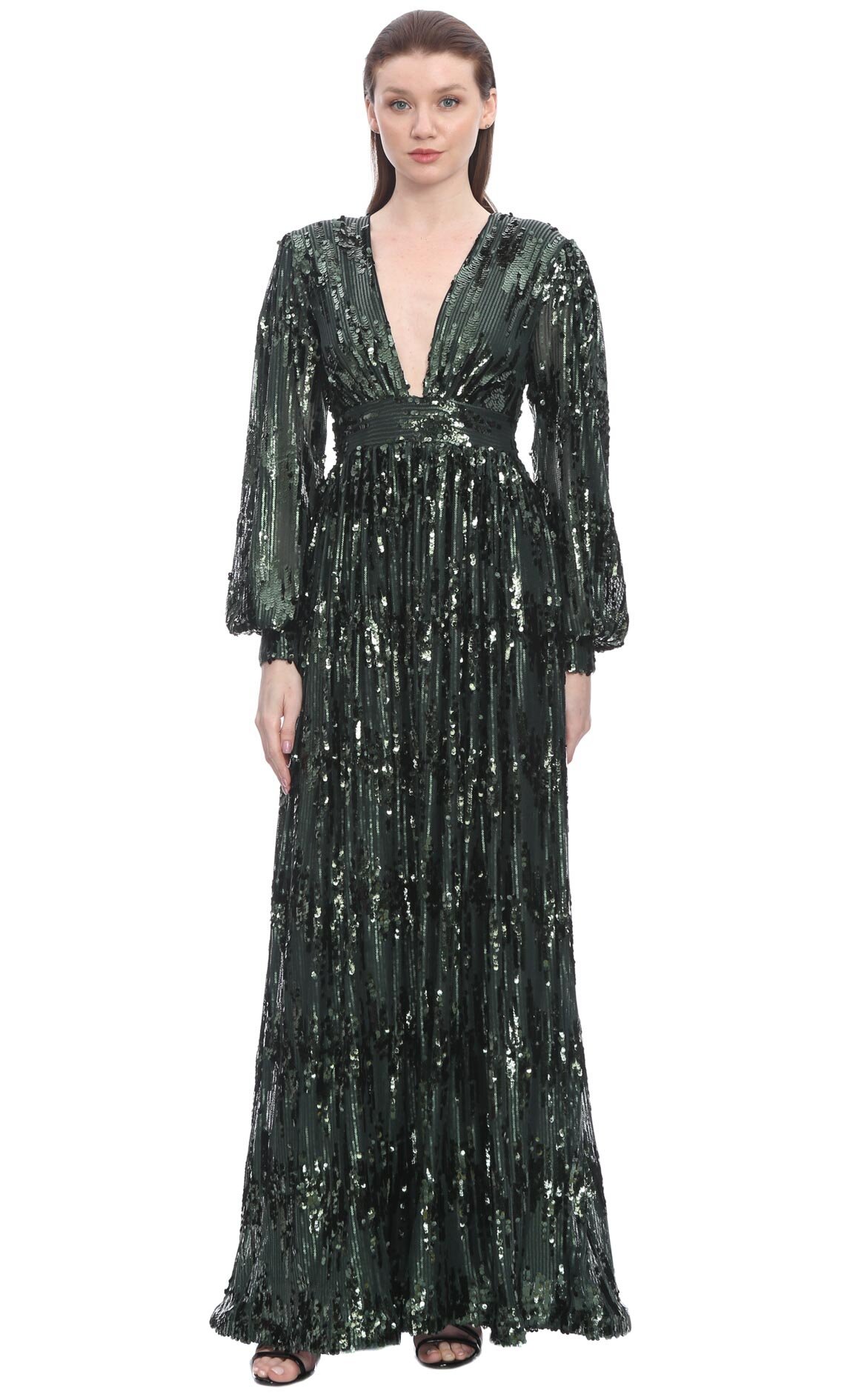 Nur Karaata-Nur Karaata Yeşil Elbise Nur Karaata-Nur Karaata Yeşil Elbise