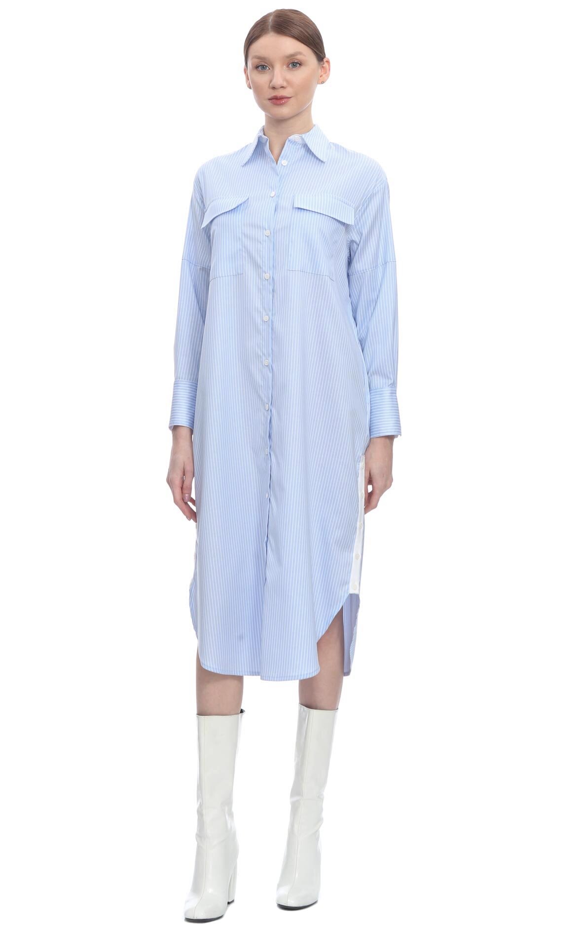 Maraliana-Maraliana Mavi Elbise