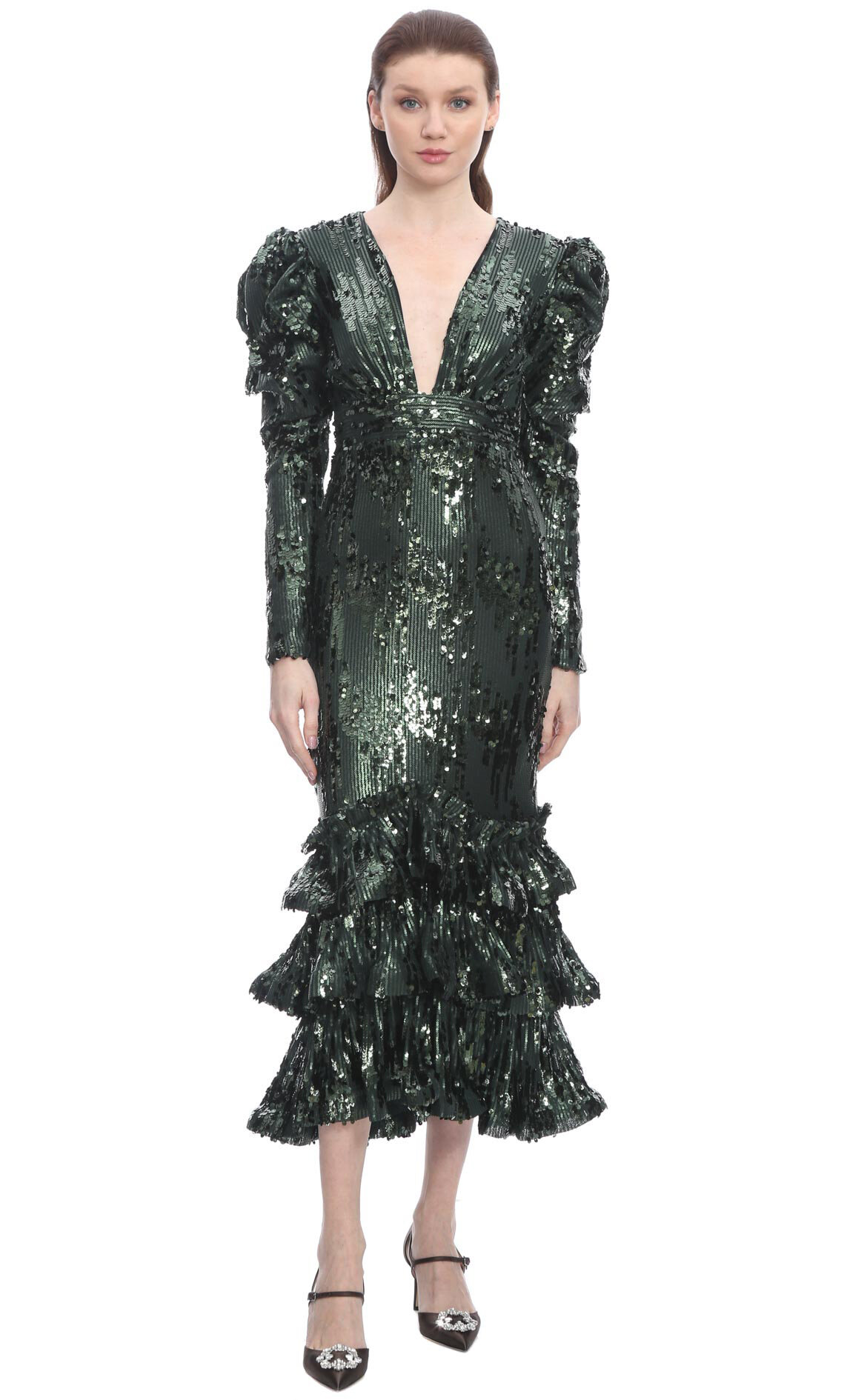 Nur Karaata-Nur Karaata Yeşil Elbise Nur Karaata-Nur Karaata Yeşil Elbise