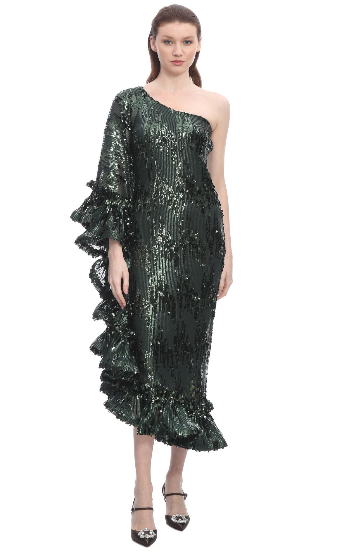 Nur Karaata-Nur Karaata Yeşil Elbise Nur Karaata-Nur Karaata Yeşil Elbise