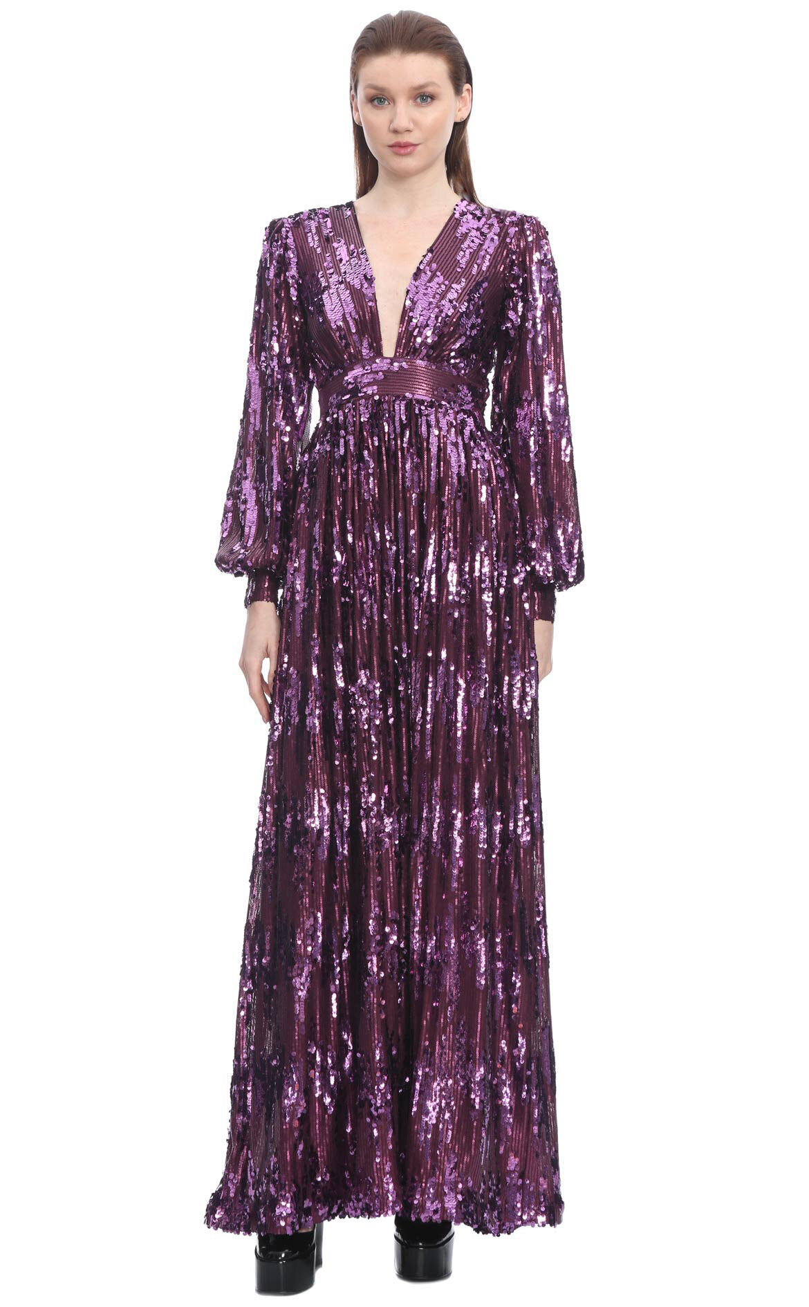 Nur Karaata-Nur Karaata Mor Elbise Nur Karaata-Nur Karaata Mor Elbise