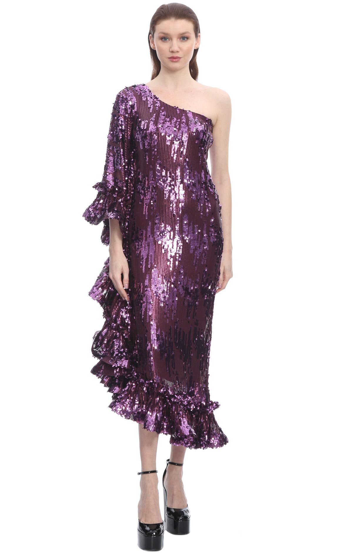 Nur Karaata-Nur Karaata Mor Elbise Nur Karaata-Nur Karaata Mor Elbise