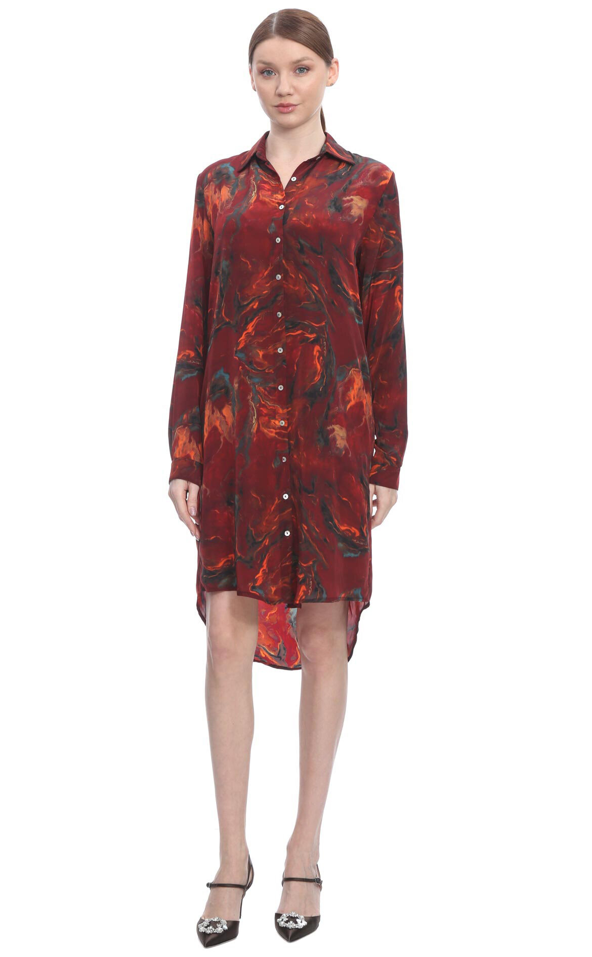 Maisa-Maisa Bordo Elbise