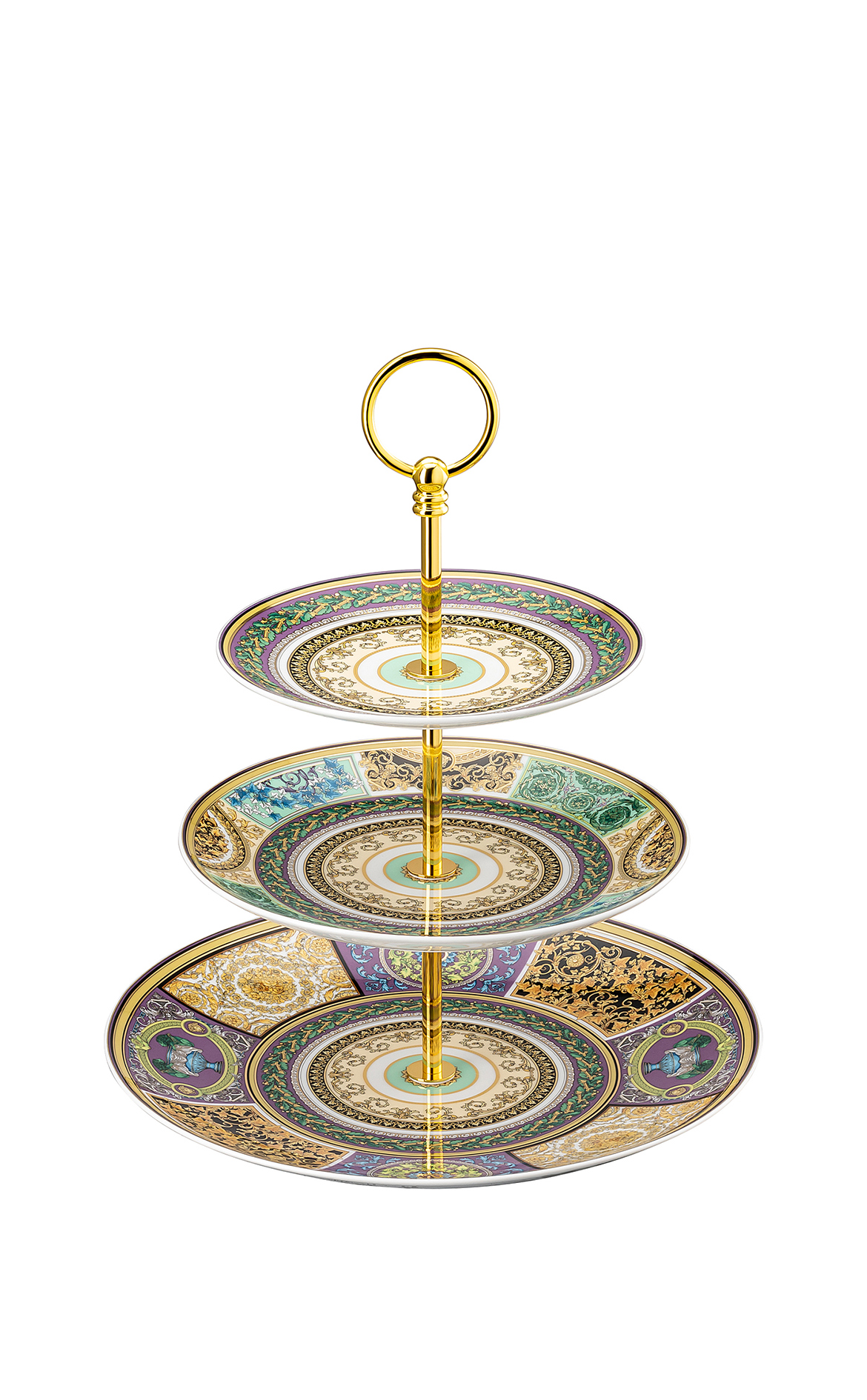Versace-Versace Barocco Mosaic 3 Katlı Servis Tabağı Versace-Versace Barocco Mosaic 3 Katlı Servis Tabağı