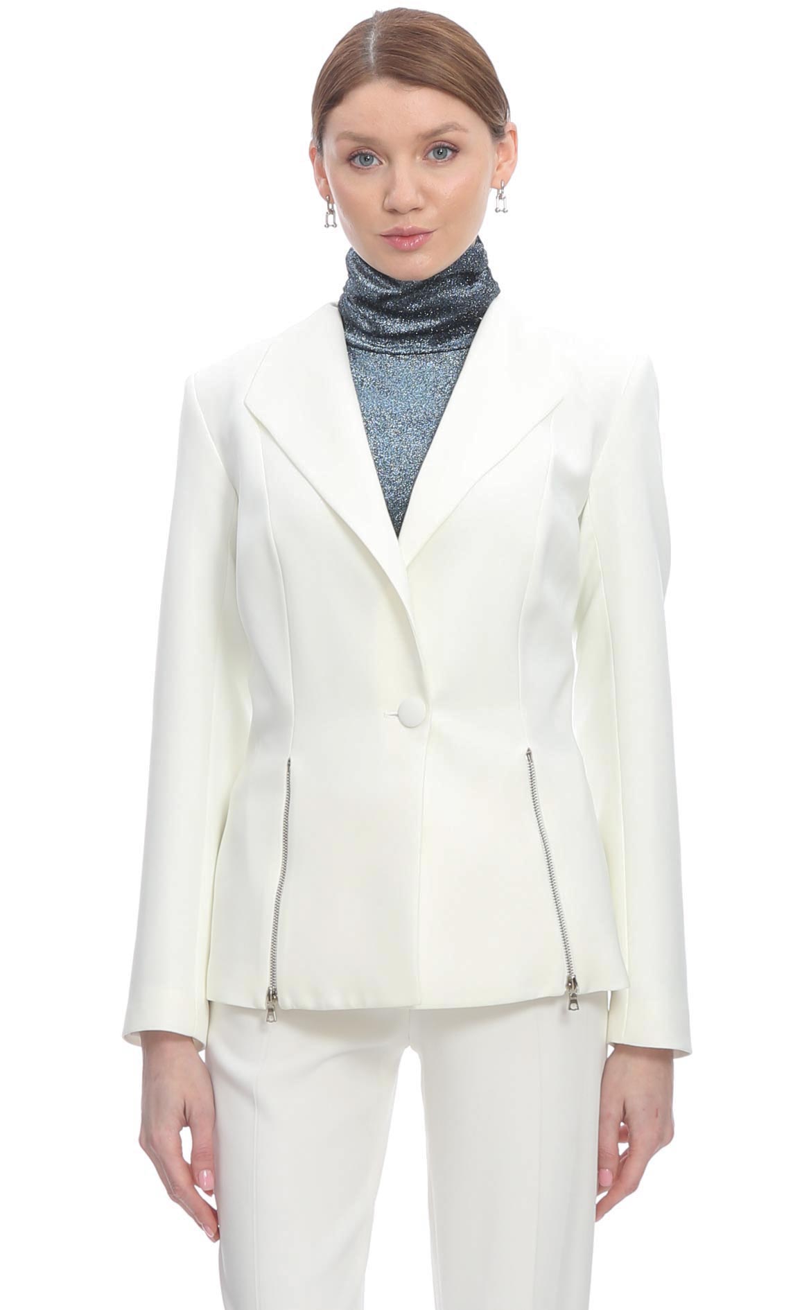 Feel The Lotus-Feel The Lotus Ekru Blazer Ceket Feel The Lotus-Feel The Lotus Ekru Blazer Ceket