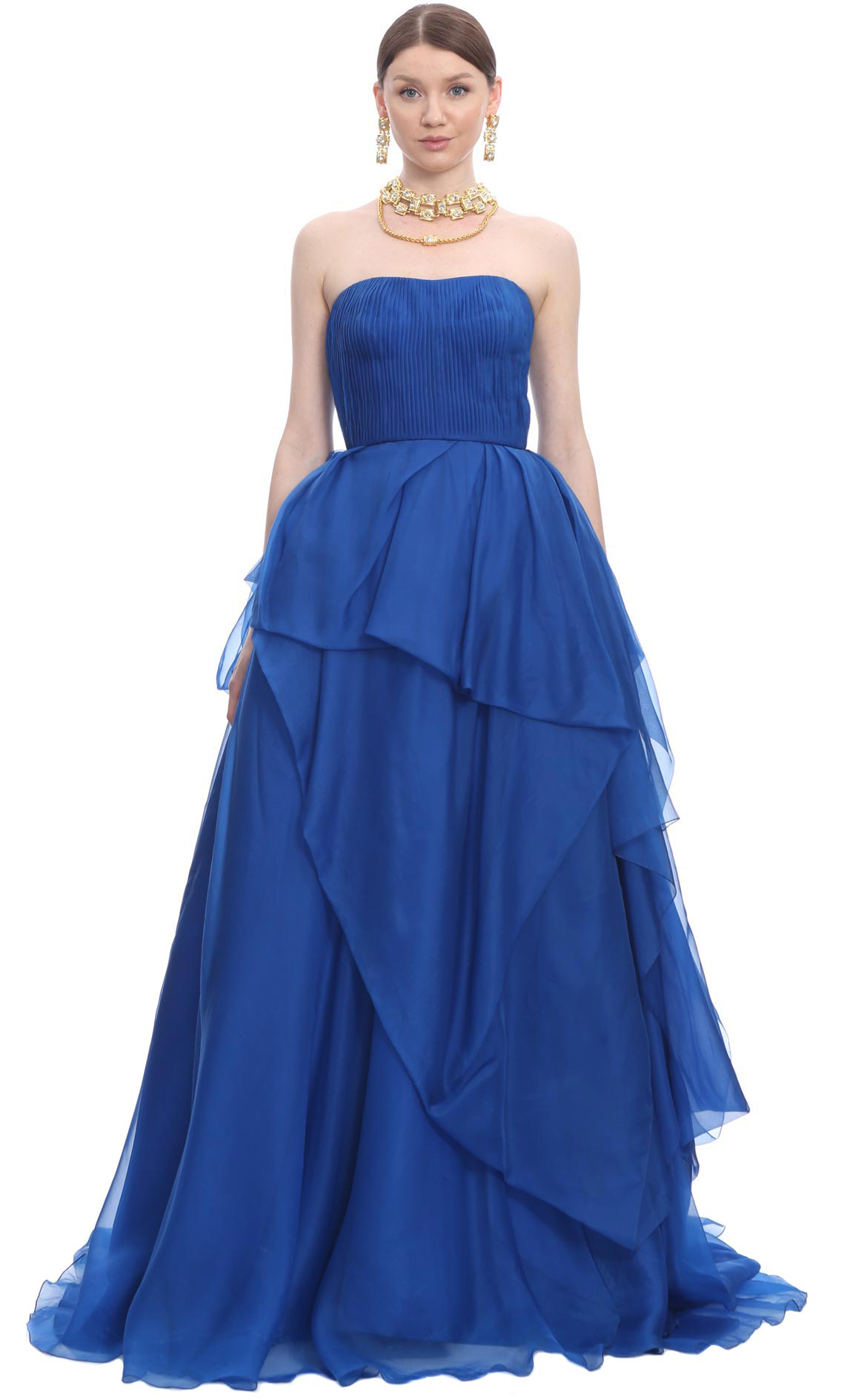 Reem Acra-Reem Acra Saks Mavisi Gece Elbisesi Reem Acra-Reem Acra Saks Mavisi Gece Elbisesi