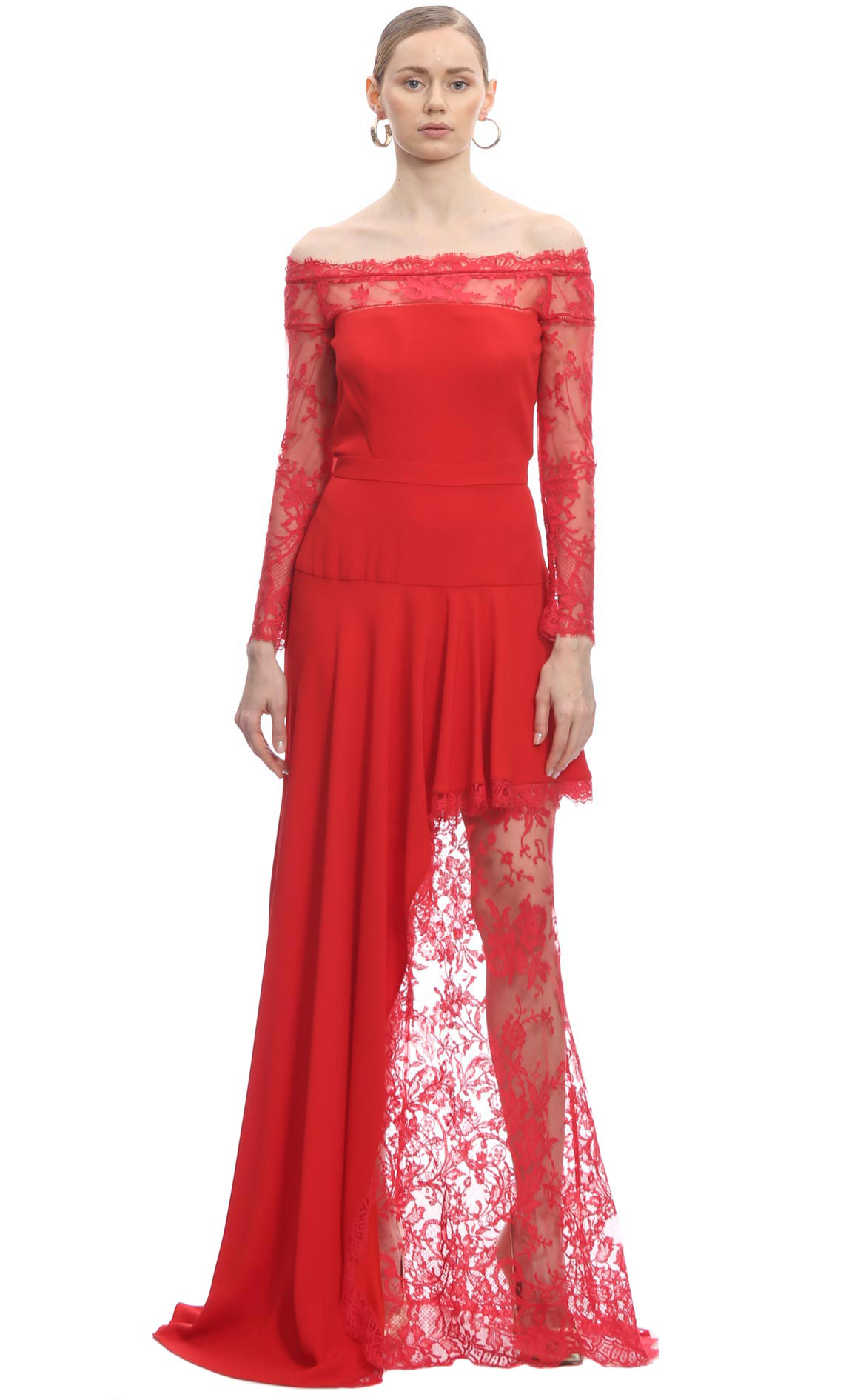 Alexander McQueen-Alexander McQueen Kırmızı Gece Elbisesi Alexander McQueen-Alexander McQueen Kırmızı Gece Elbisesi