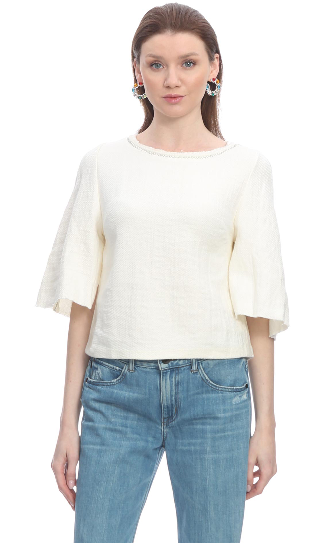 3.1 Phillip Lim-3.1 Phillip Lim Truvakar Kollu Beyaz Bluz 3.1 Phillip Lim-3.1 Phillip Lim Truvakar Kollu Beyaz Bluz