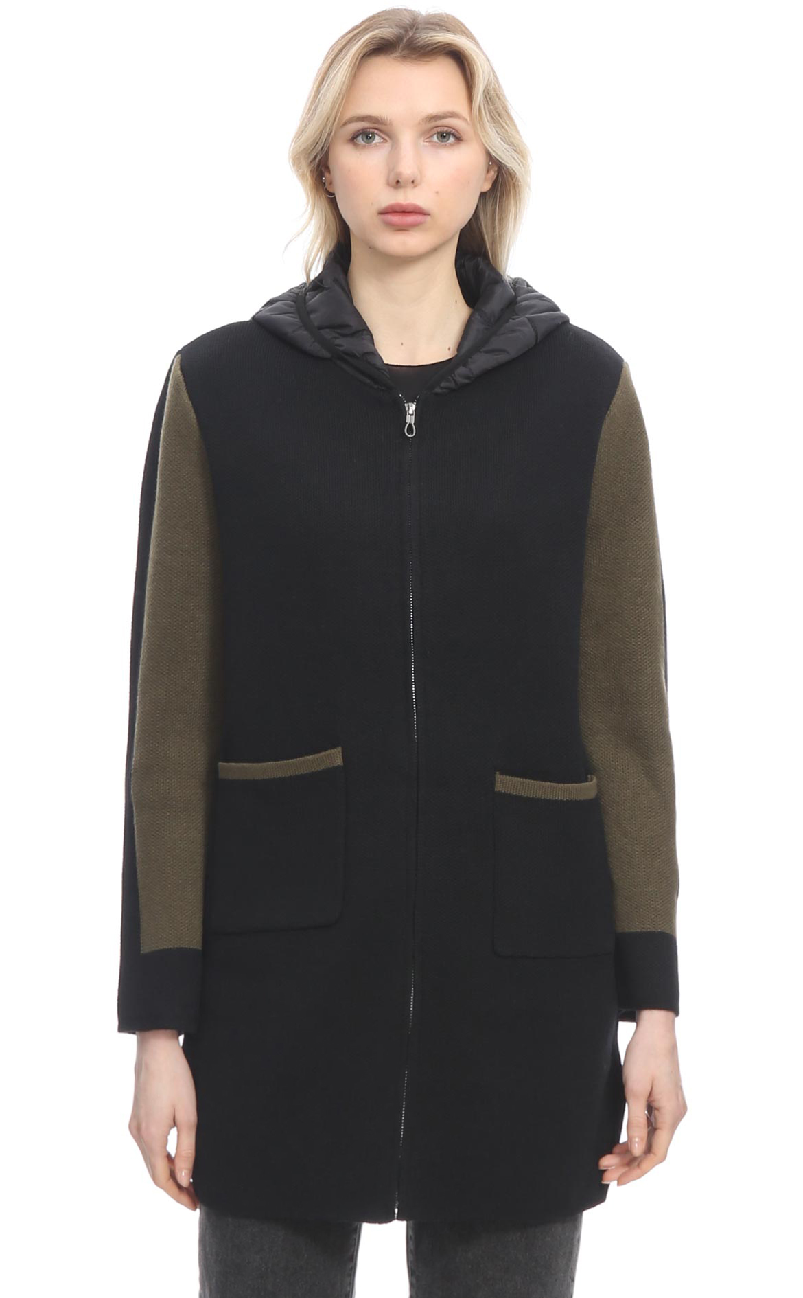 Christina Paris-Christina Paris Fermuarlı Uzun Ceket Christina Paris-Christina Paris Fermuarlı Uzun Ceket