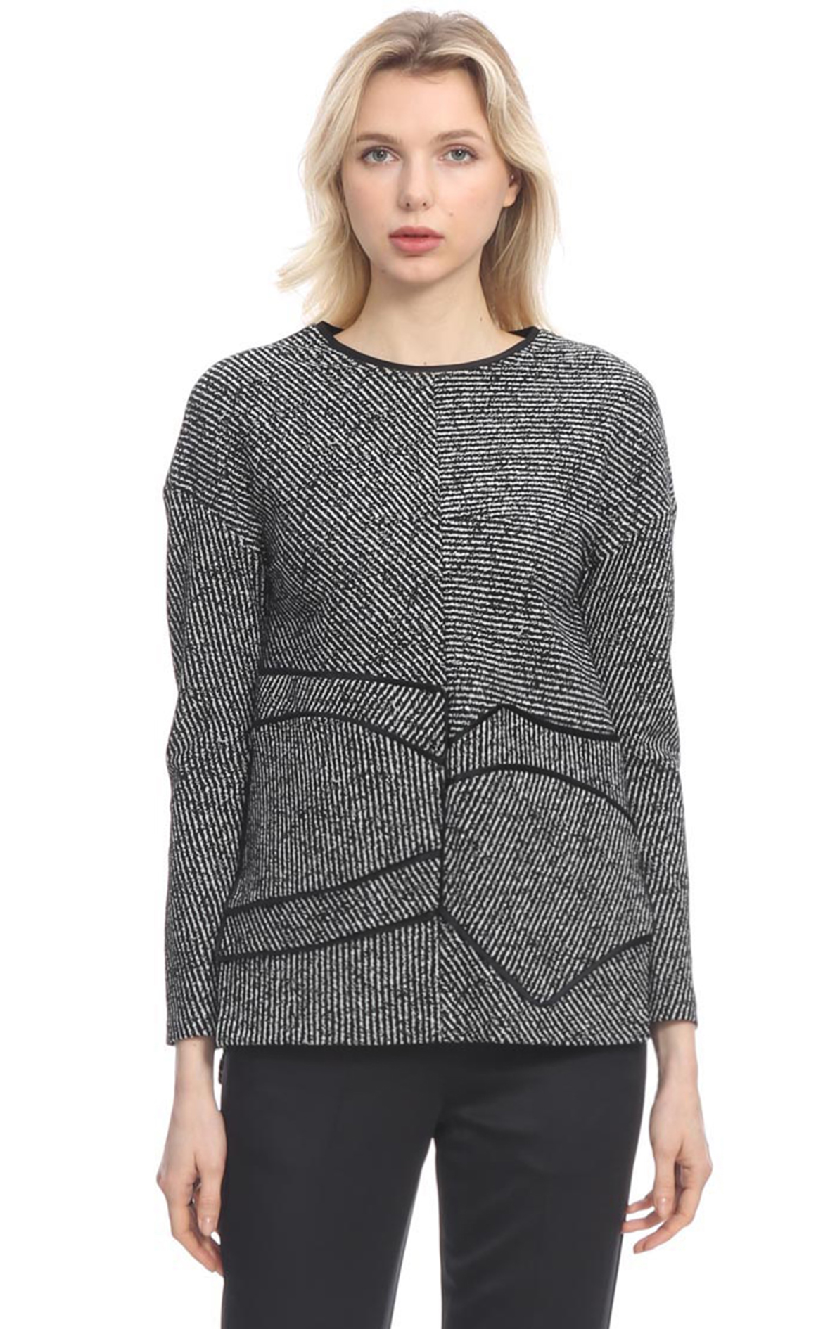 Prabal Gurung-Prabal Gurung Siyah/Beyaz Sweatshirt