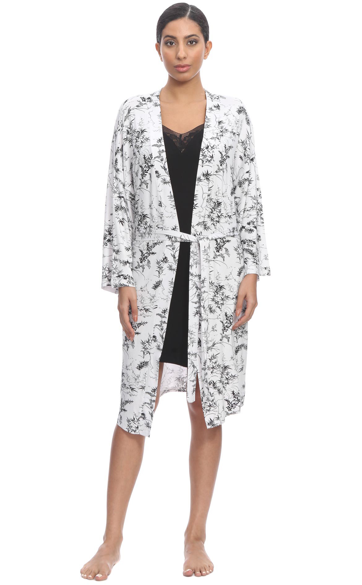 G-Lingerie-G-Lingerie Siyah/Beyaz Sabahlık G-Lingerie-G-Lingerie Siyah/Beyaz Sabahlık