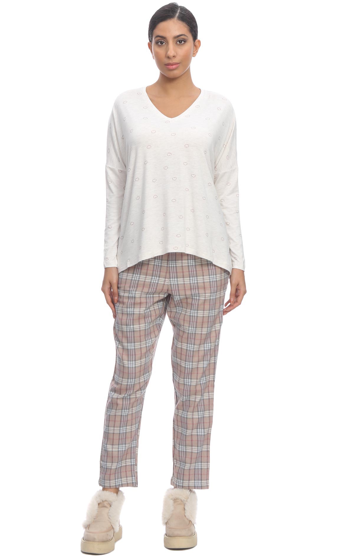 G-Lingerie-G-Lingerie Bej Pijama Takımı G-Lingerie-G-Lingerie Bej Pijama Takımı