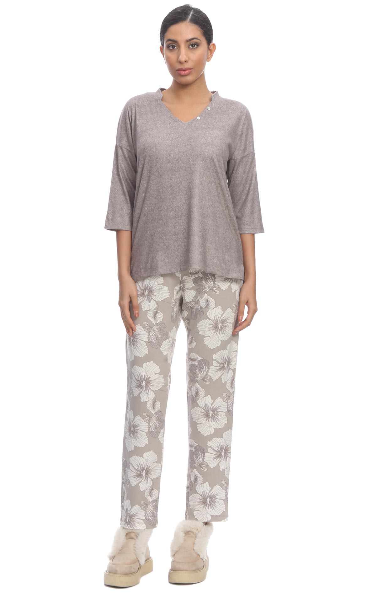 G-Lingerie-G-Lingerie Kahverengi Pijama Takımı G-Lingerie-G-Lingerie Kahverengi Pijama Takımı