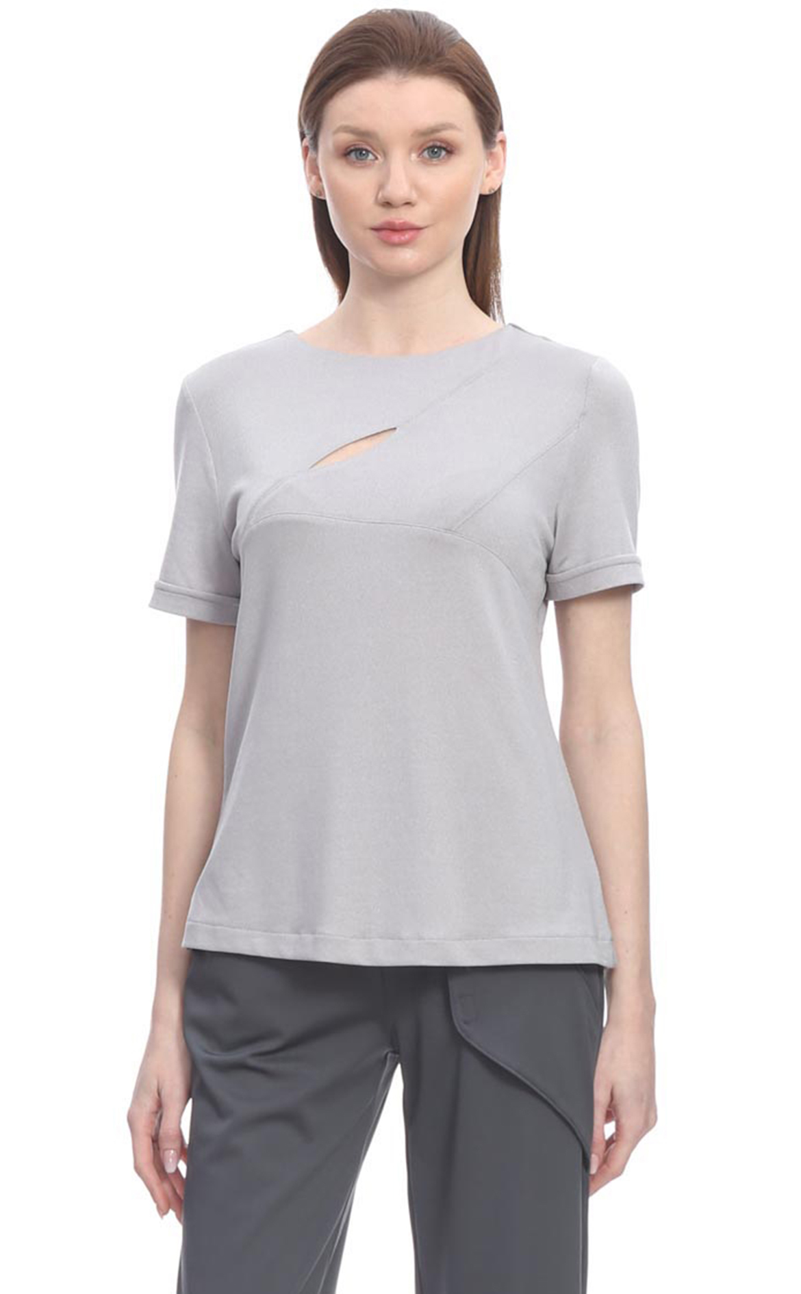 Nil Ergüven-Nil Ergüven Gümüş Rengi Bluz Nil Ergüven-Nil Ergüven Gümüş Rengi Bluz