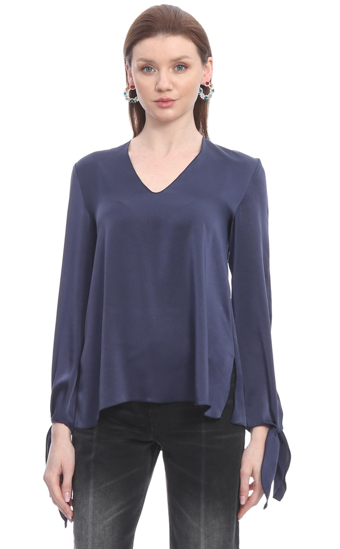 Elizabeth & James-Elizabeth & James Lacivert Bluz