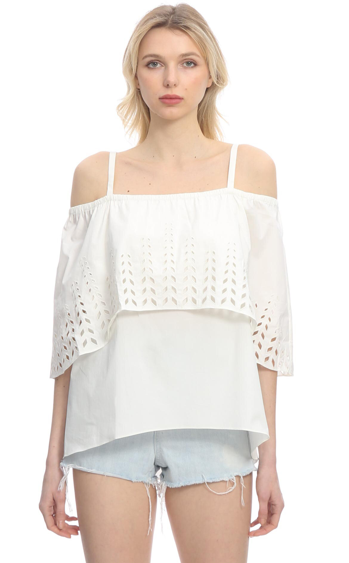 Tanya Taylor-Tanya Taylor Beyaz Bluz