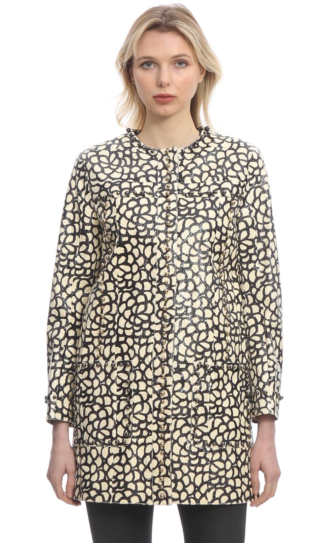 Lanvin-Lanvin Ekru Deri Palto Lanvin-Lanvin Ekru Deri Palto