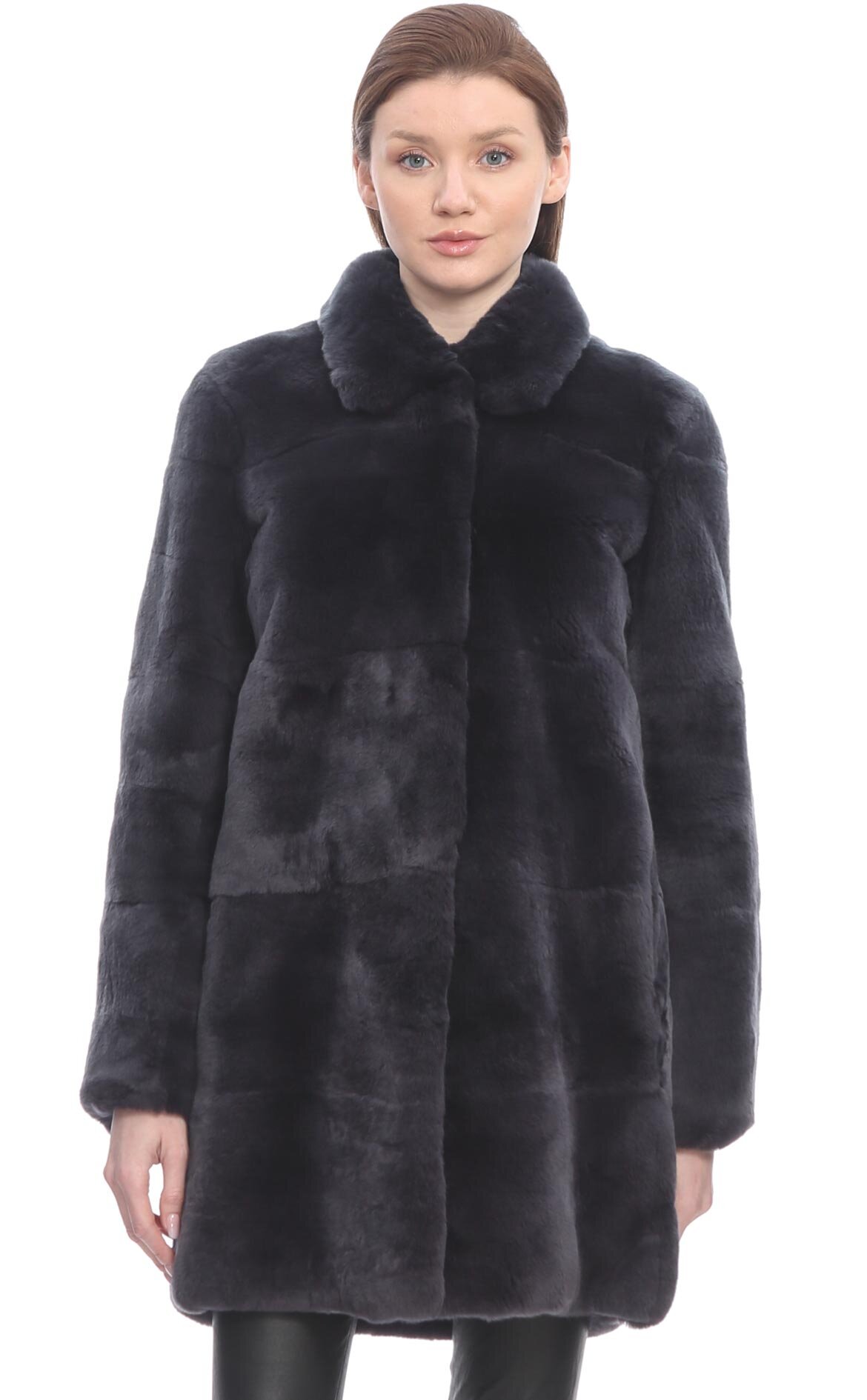 Yves Salomon-Yves Salomon Lacivert Kürk