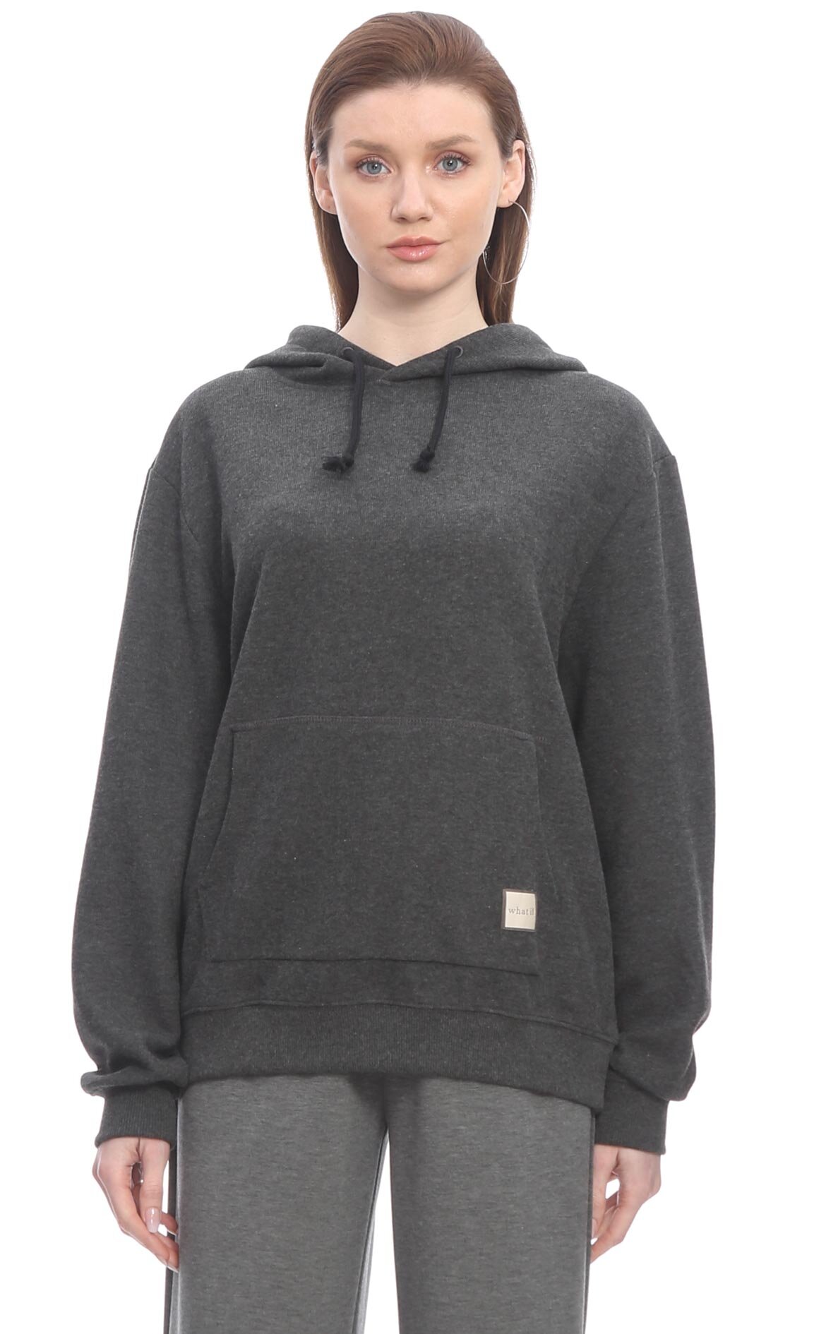 What İf-What İf Antrasit  Sweatshirt