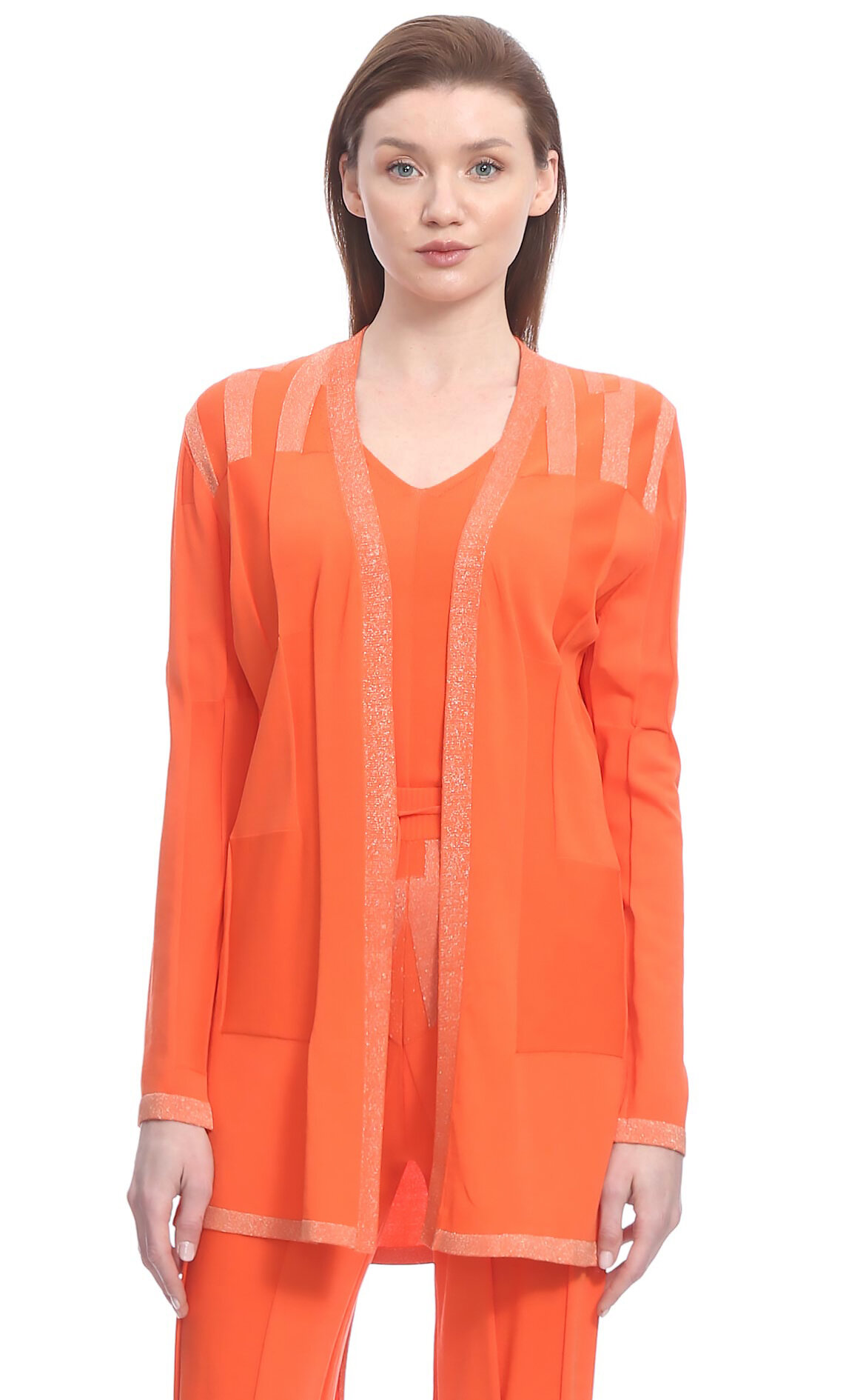 Christina Paris-Christina Paris Turuncu Hırka