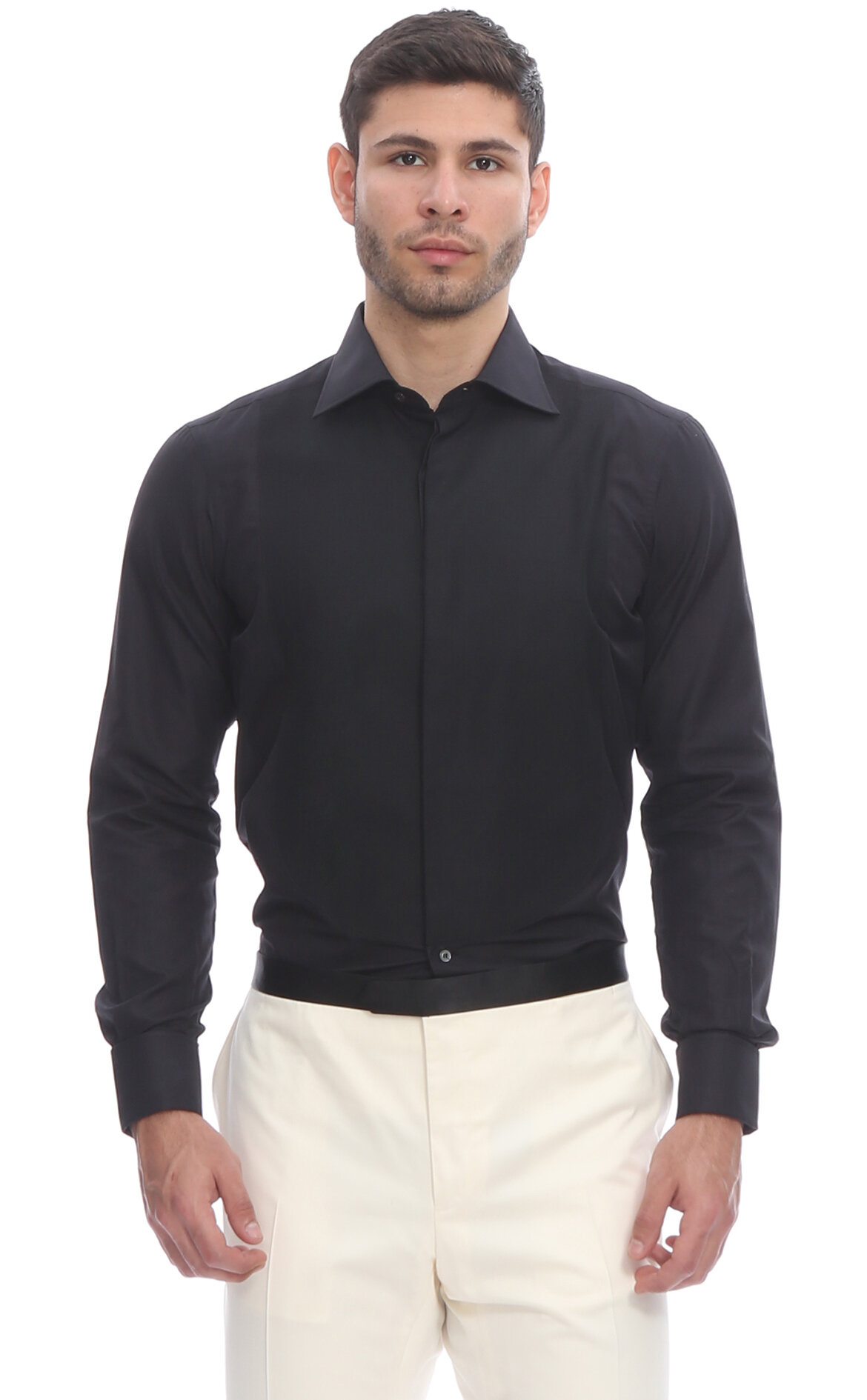 Fray-Fray Siyah Smokin Gömlek