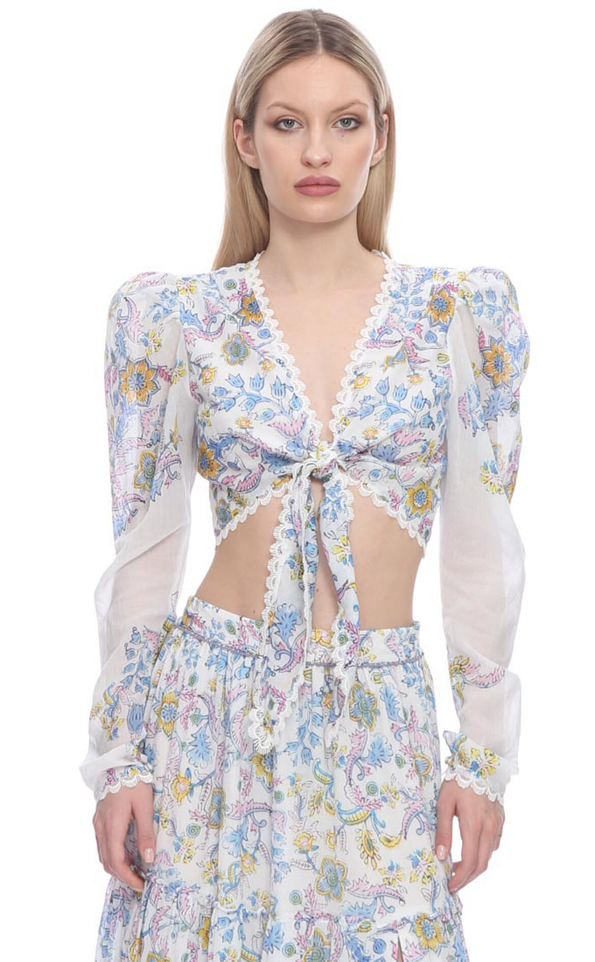 Hemant And Nandita-Hemnat And Nandita Beyaz Crop Top