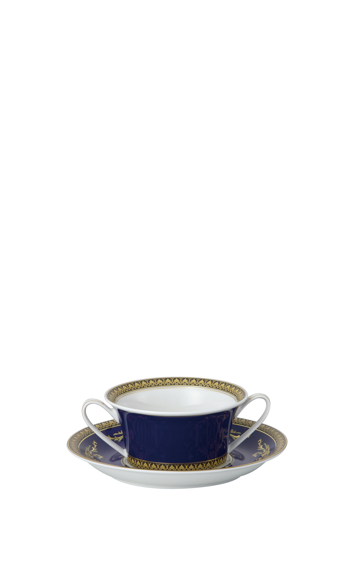 Versace-Medusa Blue Kulplu Kase ve Tabağı Versace-Medusa Blue Kulplu Kase ve Tabağı