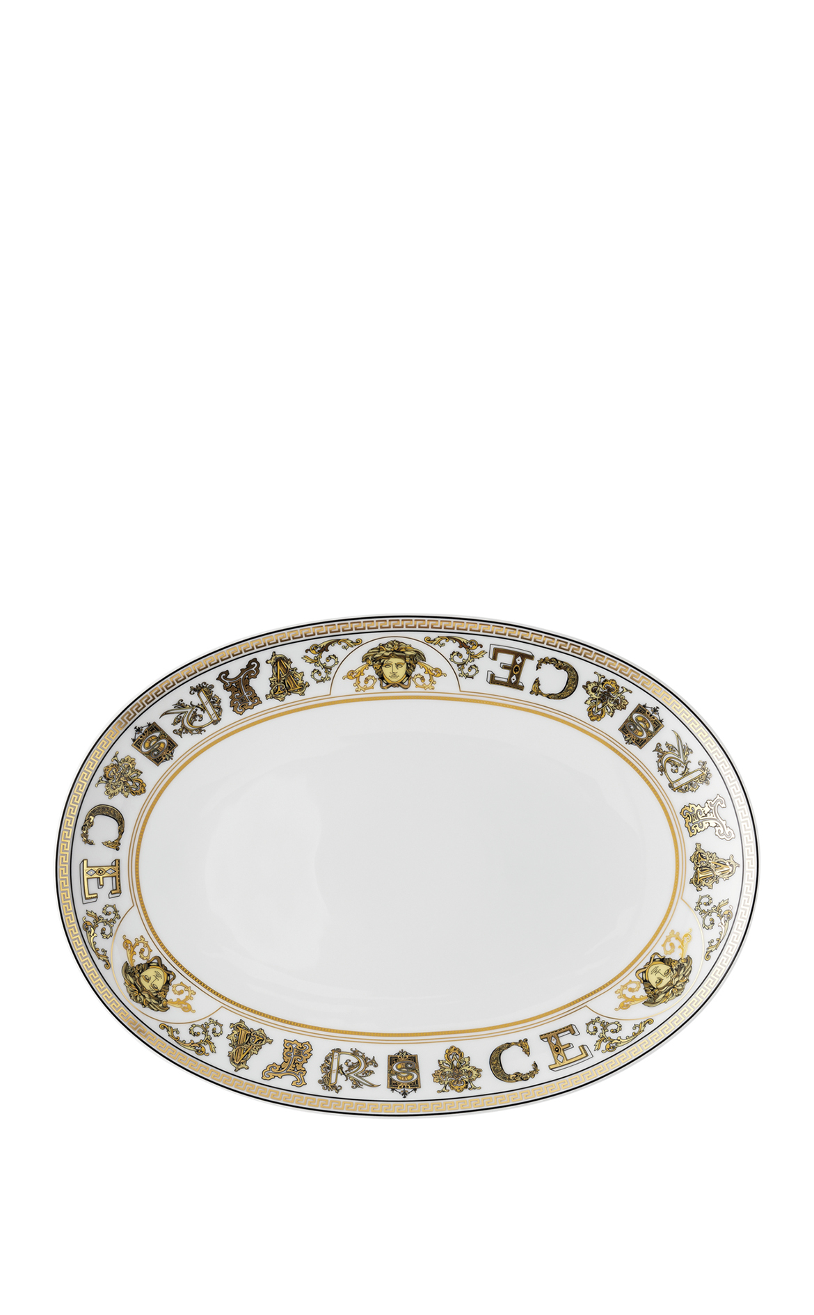 Versace-Virtus Gala Beyaz Oval Servis Tabağı 33 cm Versace-Virtus Gala Beyaz Oval Servis Tabağı 33 cm