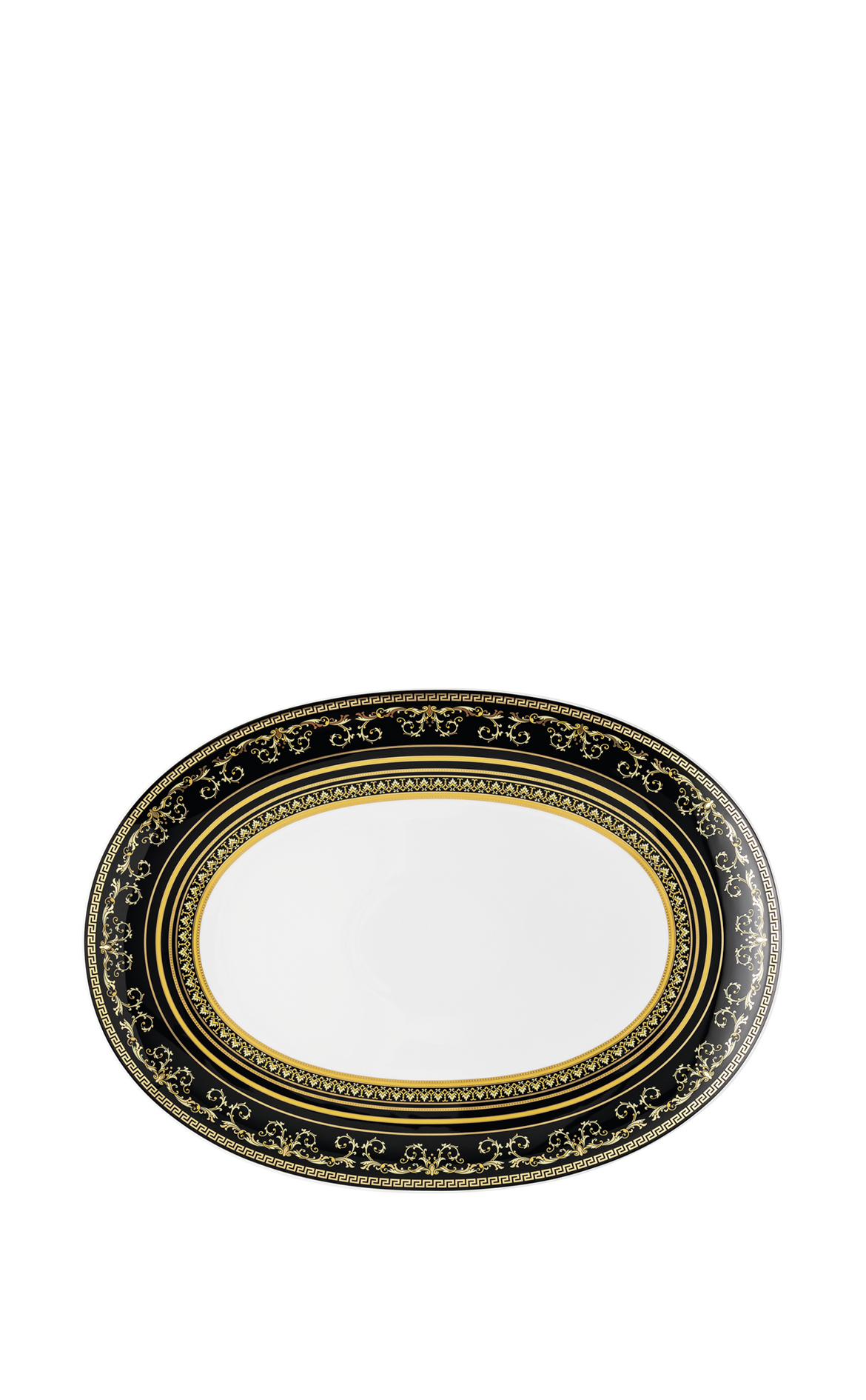Versace-Virtus Gala Siyah Oval Servis Tabağı 38 cm Versace-Virtus Gala Siyah Oval Servis Tabağı 38 cm