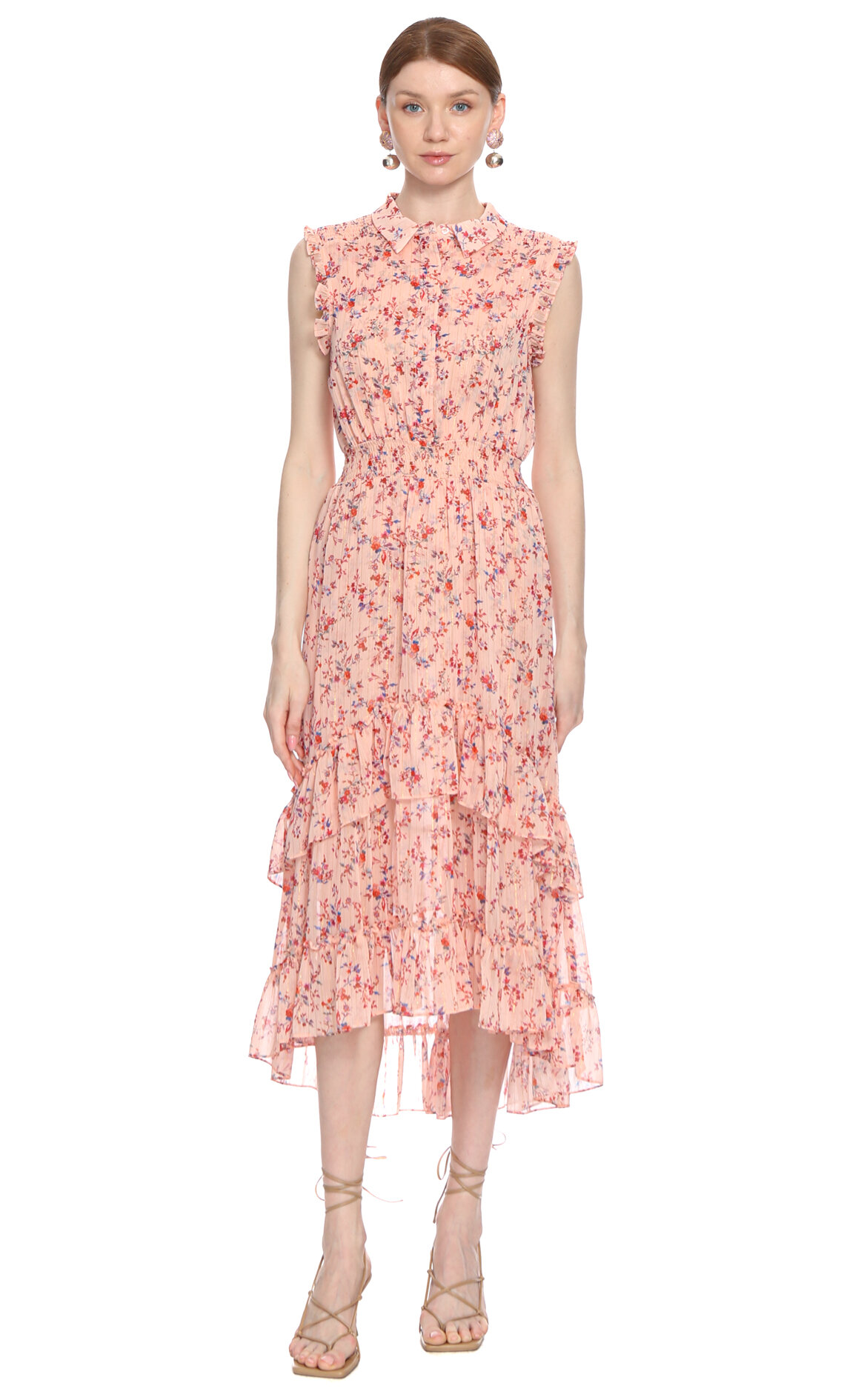 Silvian Heach-Silvian Heach Şeftali Rengi Elbise