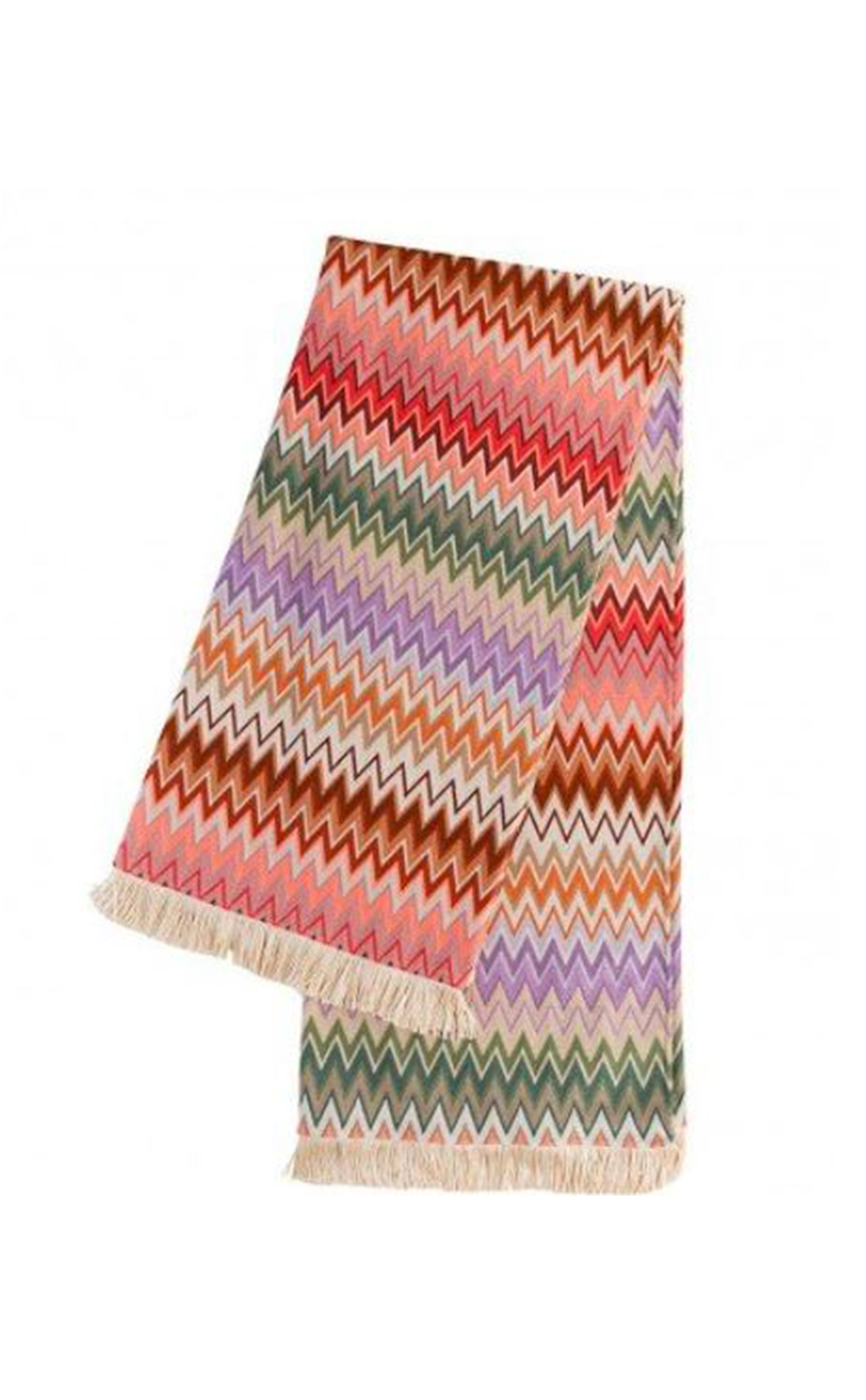 Missoni Home-Margot 159A BejMorTuruncu Zigzag Desen Koltuk Şalı, Throw