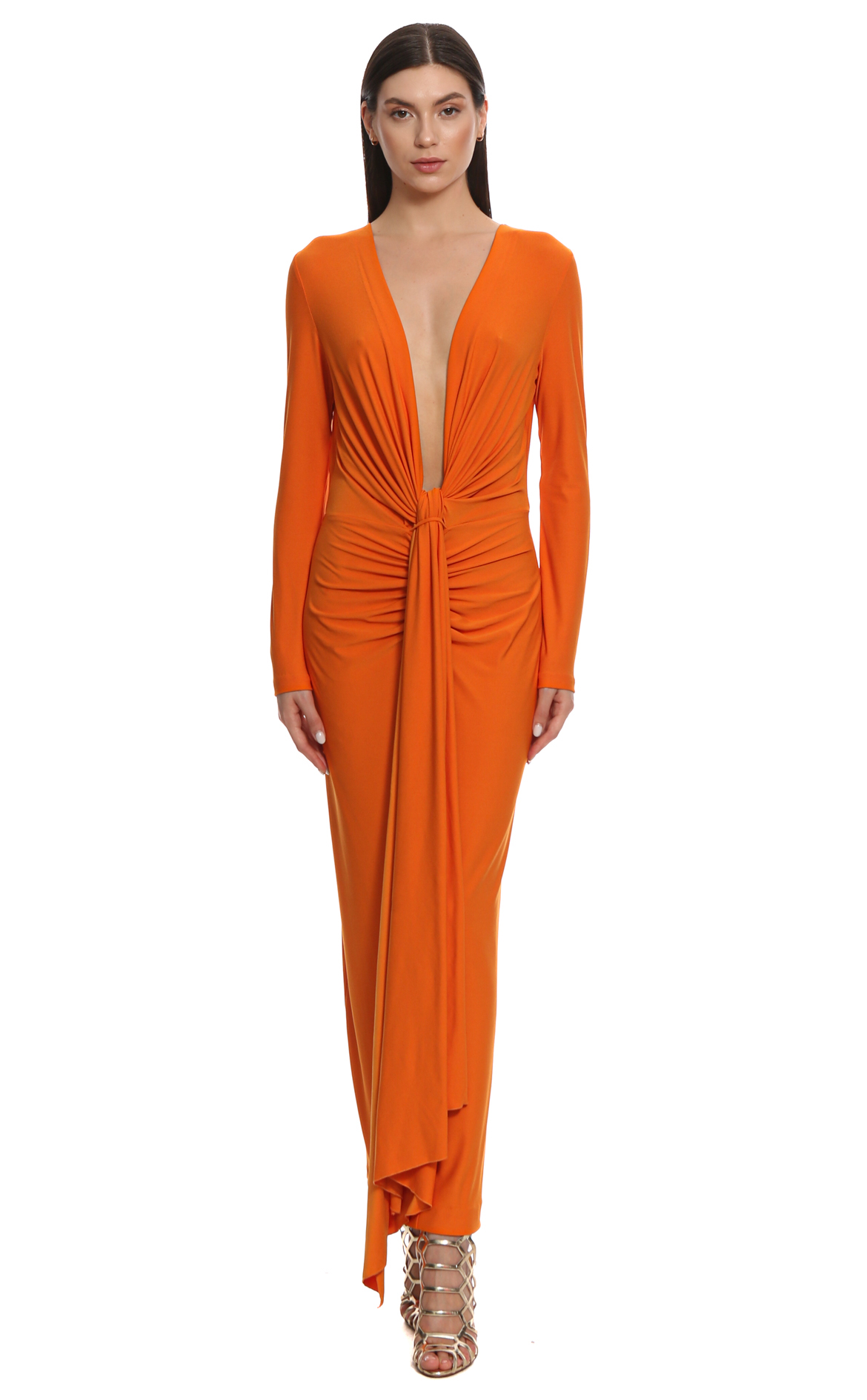 Solace London-Solace London Turuncu Elbise