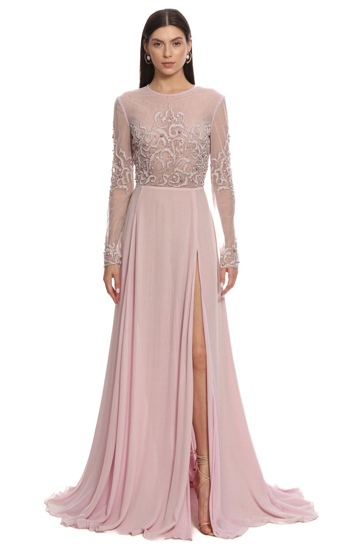 Georges Hobeika-Georges Hobeika Pembe Gece Elbisesi