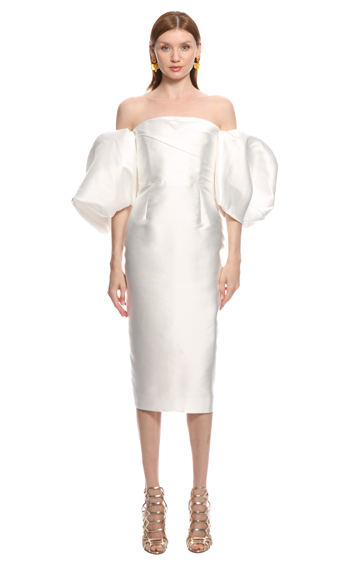 Solace London-Solace London Krem Rengi Elbise